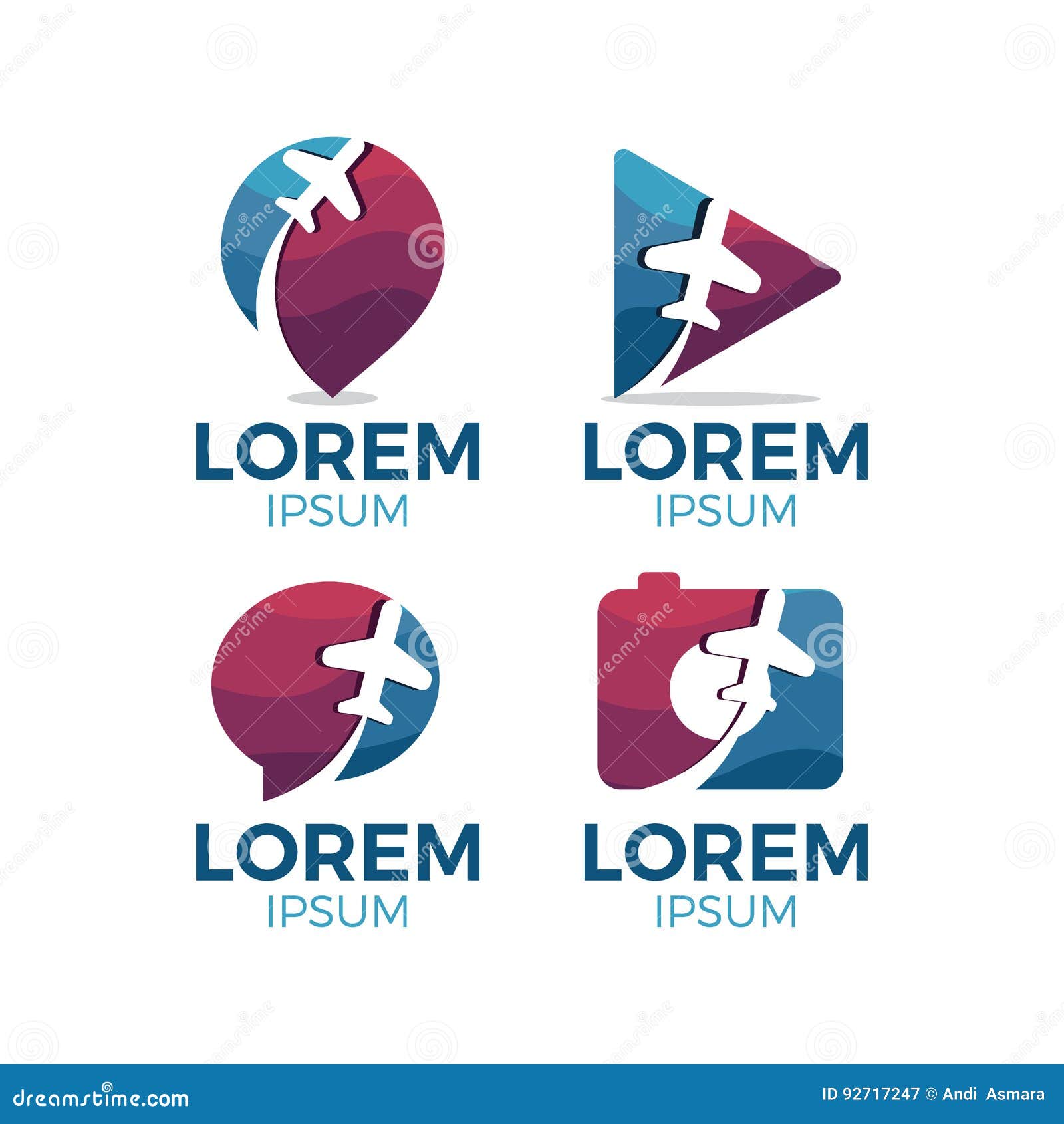 Visite et voyage Logo Set illustration de vecteur. Illustration du ...