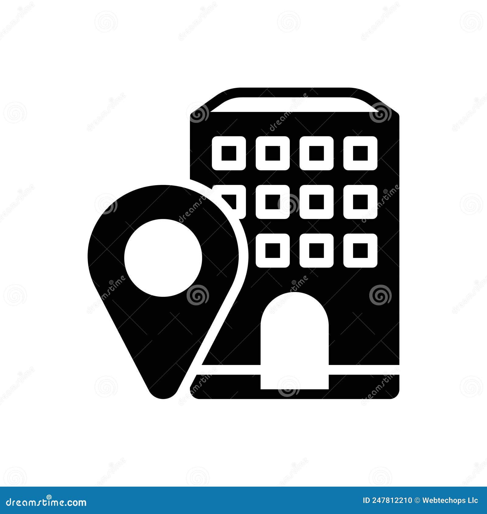 Black Solid Icon for Visited, Come To See and Travel Stock Vector ...