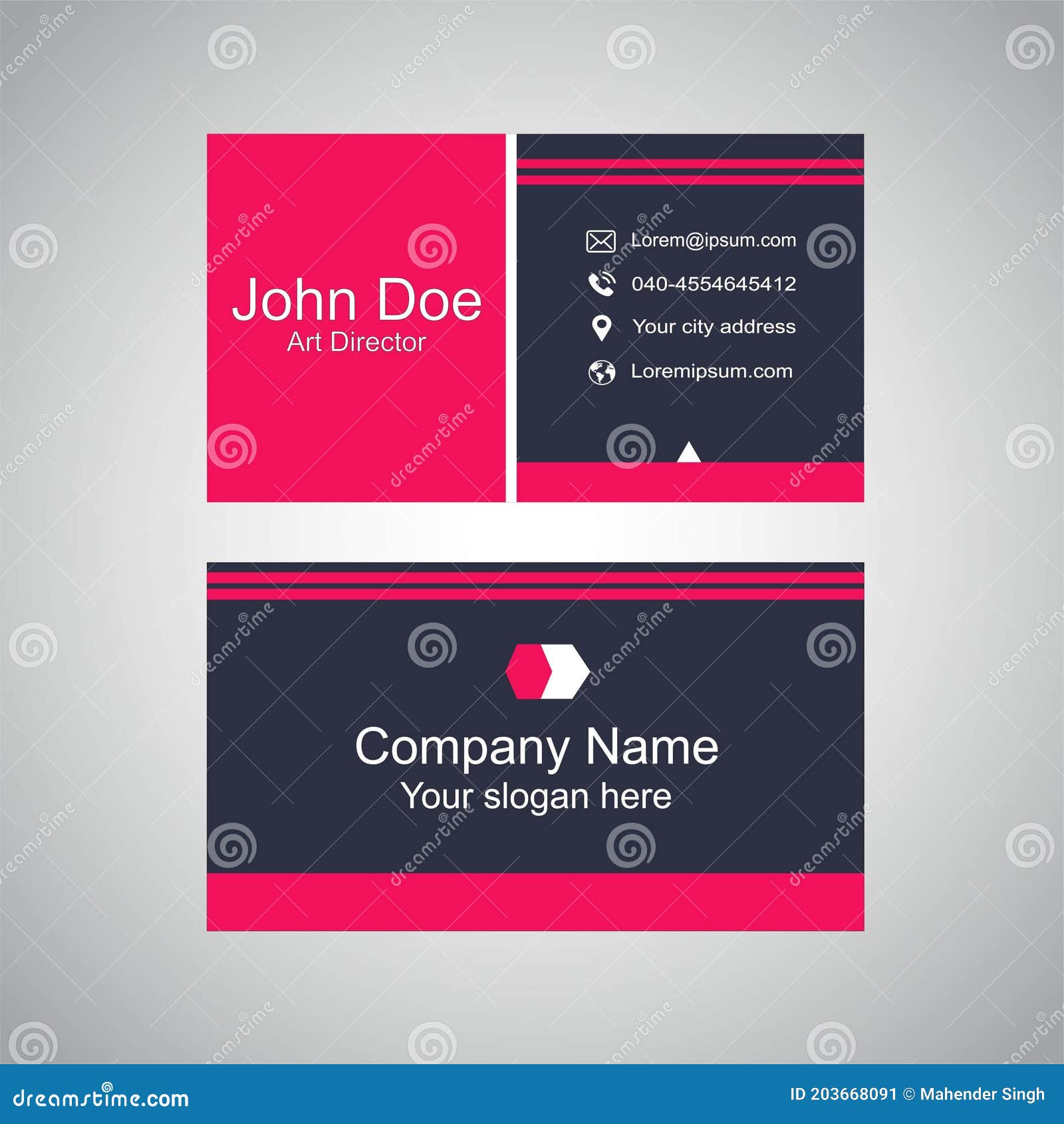 Art Director`s Visiting Card,Red Identity Card, Red Professional ...