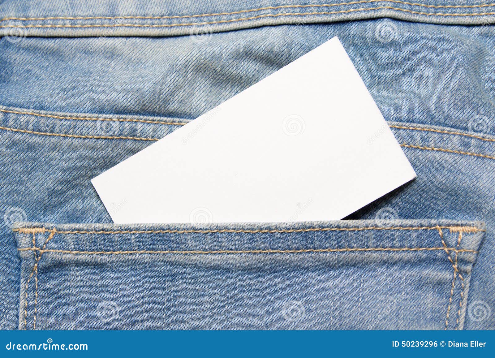Visiting Card in Back Pocket of Blue Jeans Stock Photo - Image of ...