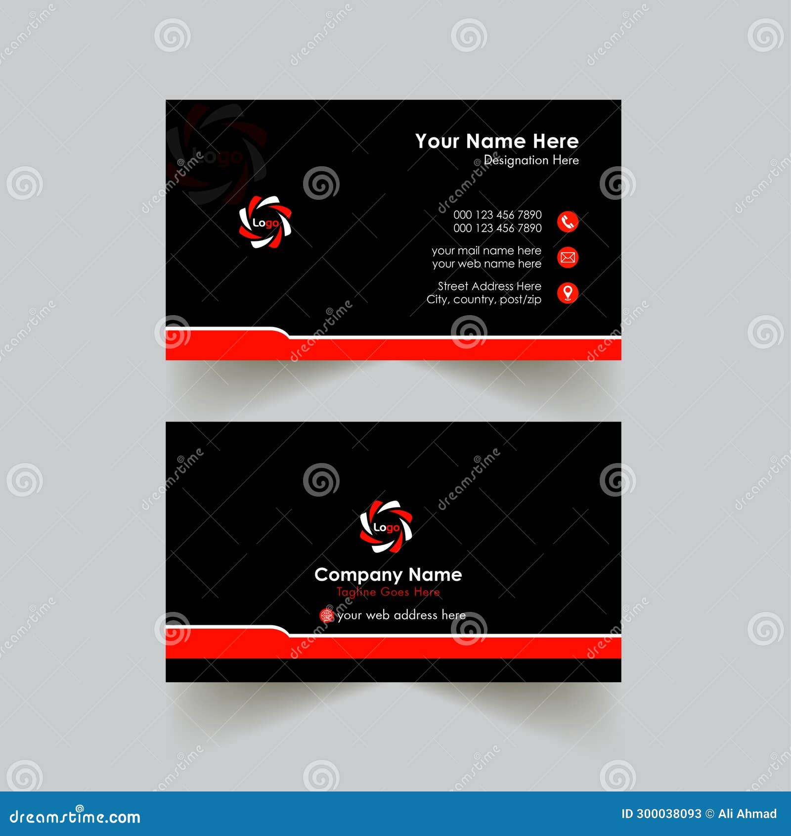 Visiting Card Design Template Free Vector Stock Illustration ...
