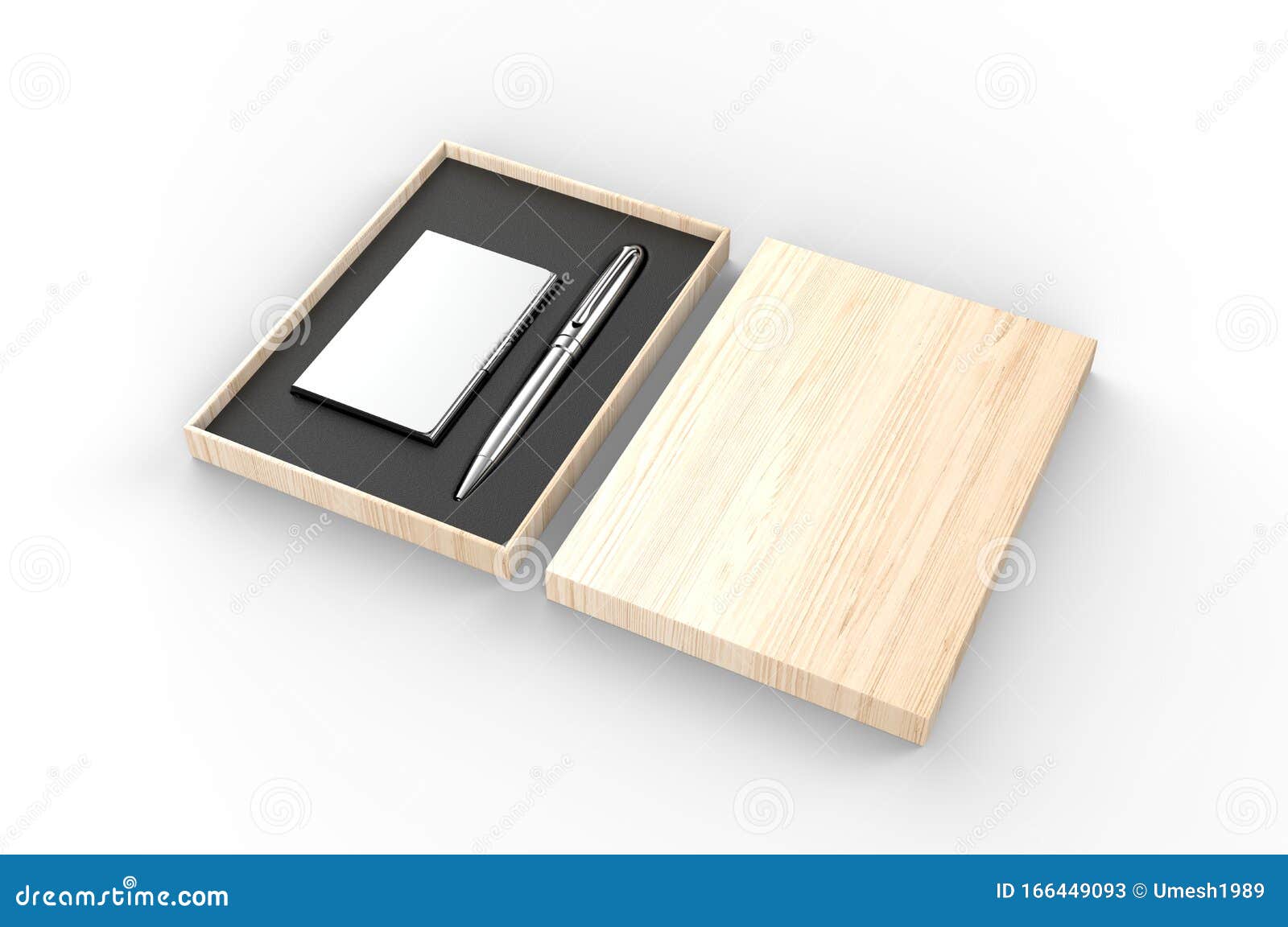 Visiting Card Holder and Pen Gift Set Box, 3d Render Illustration ...