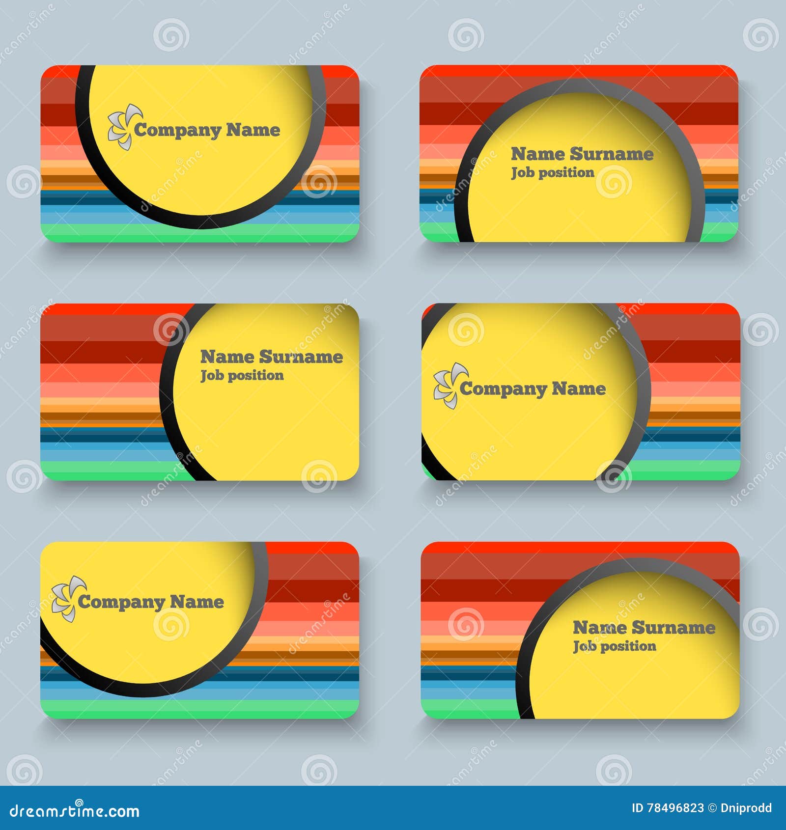 Visiting Card Set stock vector. Illustration of identity - 78496823