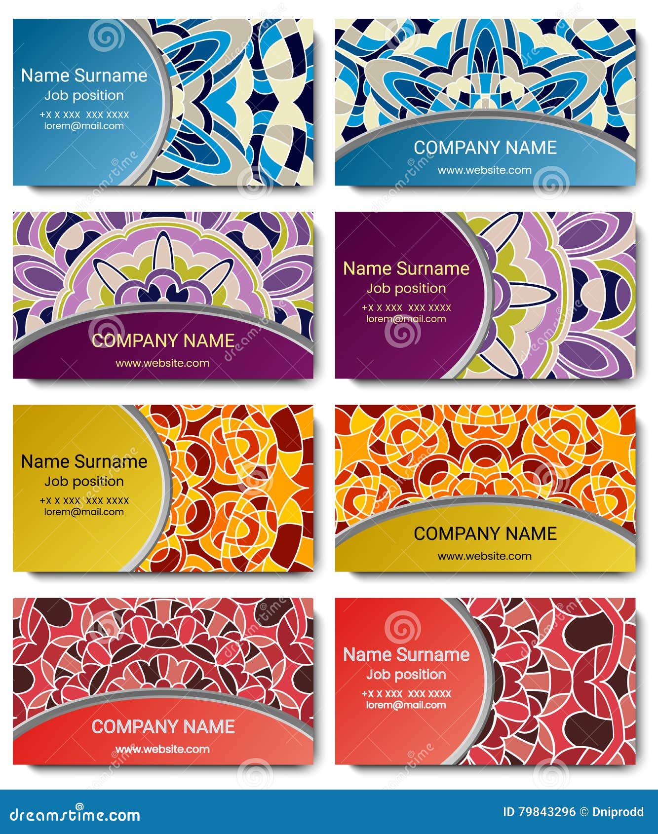 Visiting Card Set stock vector. Illustration of arabic - 79843296