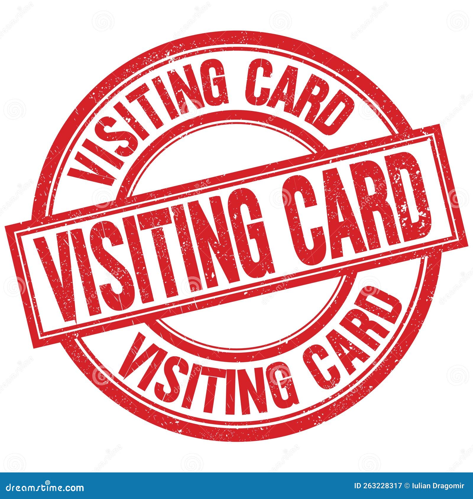 VISITING CARD Written Word on Red Stamp Sign Stock Illustration ...