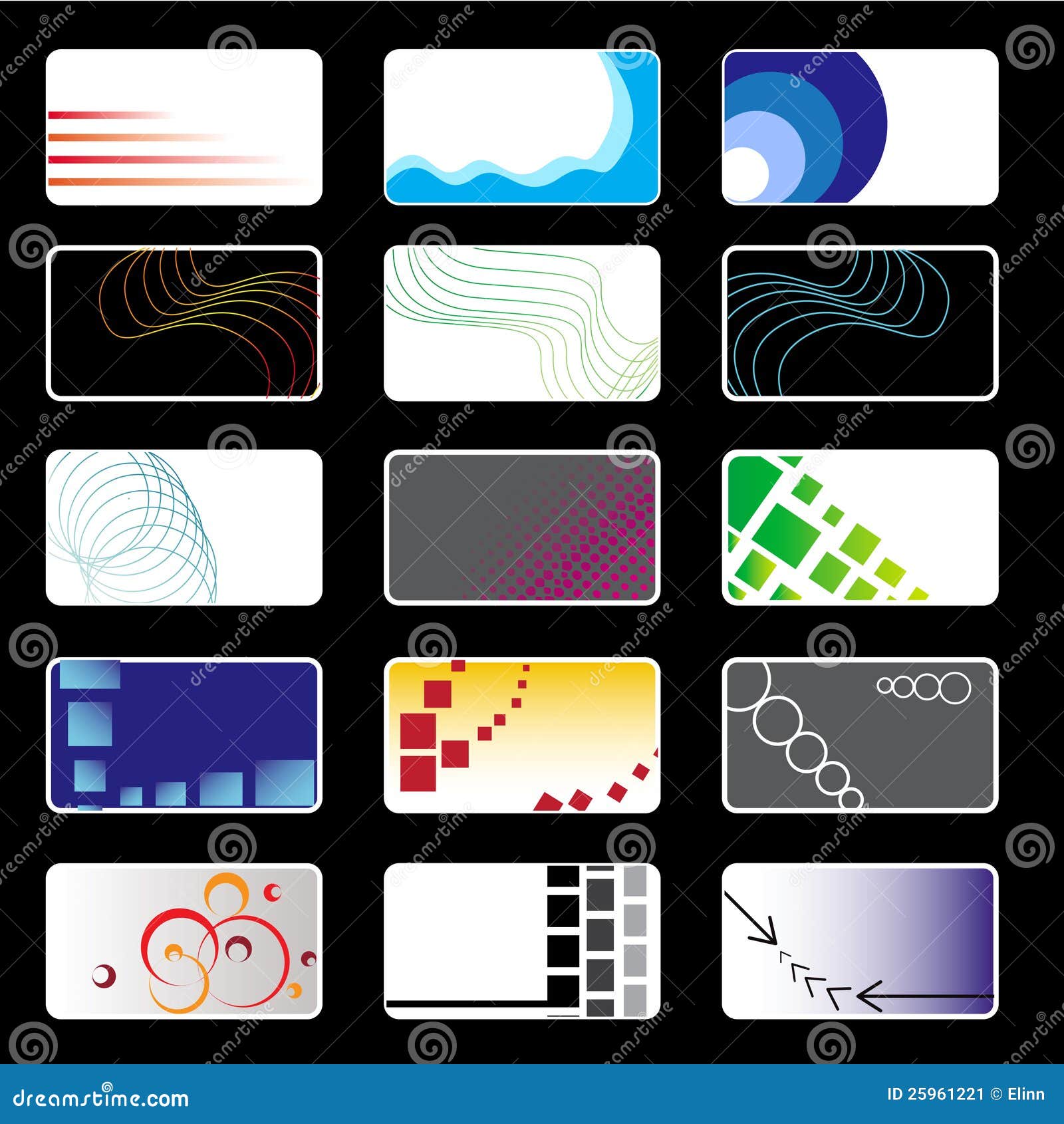 Visiting Cards Set stock vector. Illustration of business - 25961221