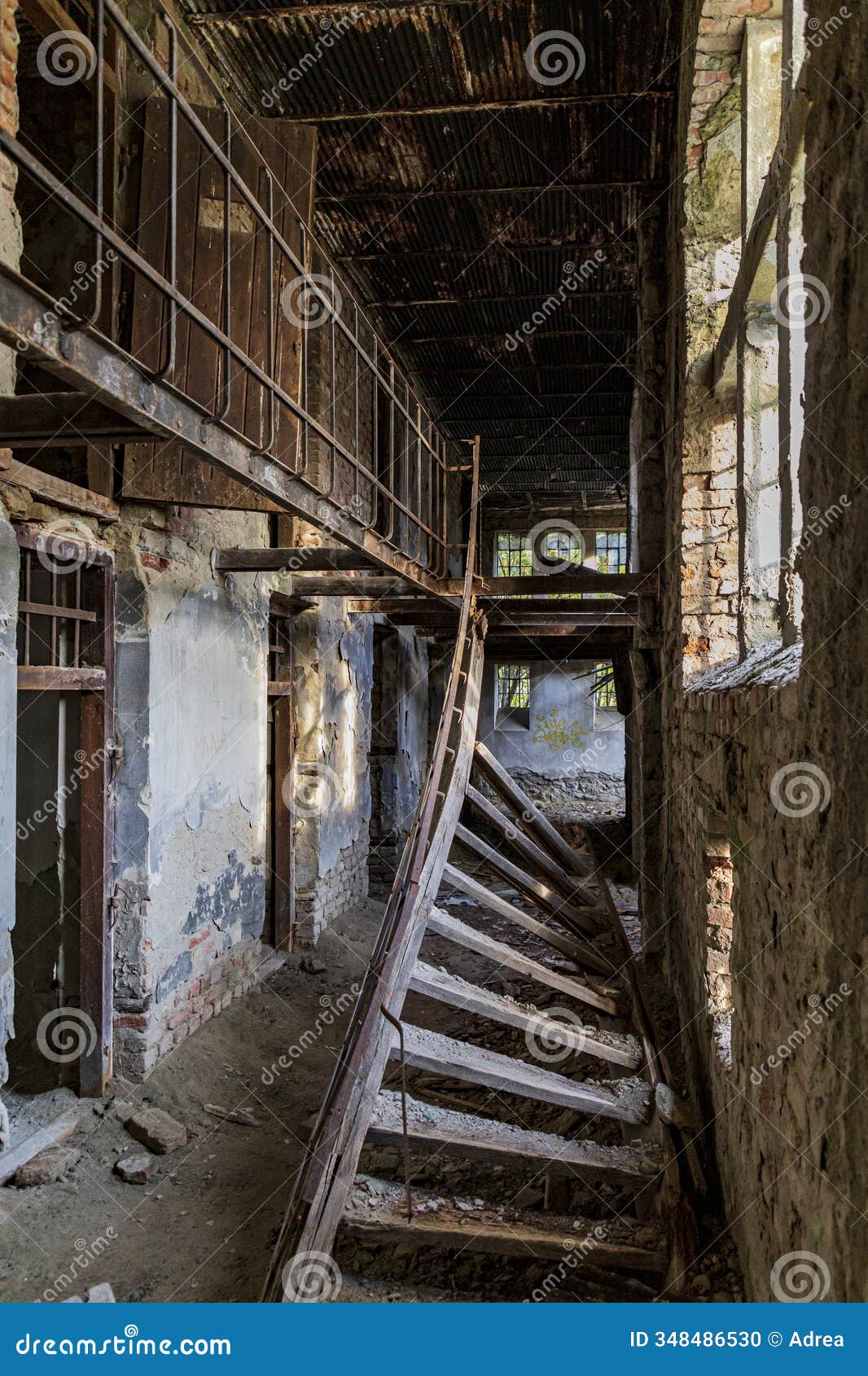 Visiting the Doftana Penitentiary Ruins Stock Photo - Image of late ...