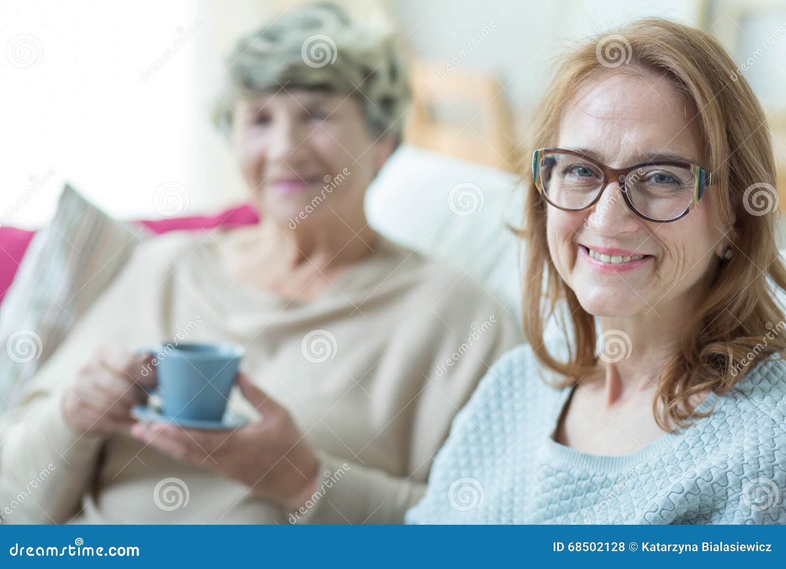 Visiting old mother stock photo. Image of nursing, female - 68502128
