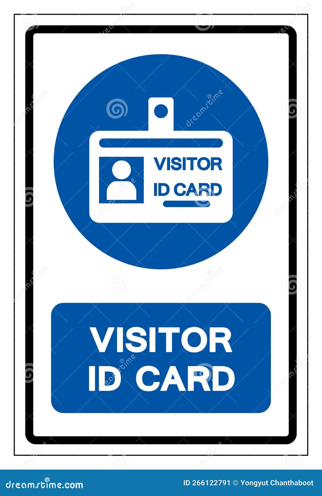 Visitor ID Card Symbol Sign, Vector Illustration, Isolate on White ...