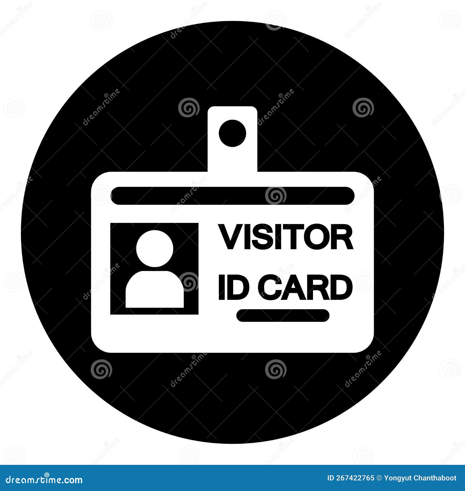 Visitor ID Card Symbol Sign, Vector Illustration, Isolate on White ...