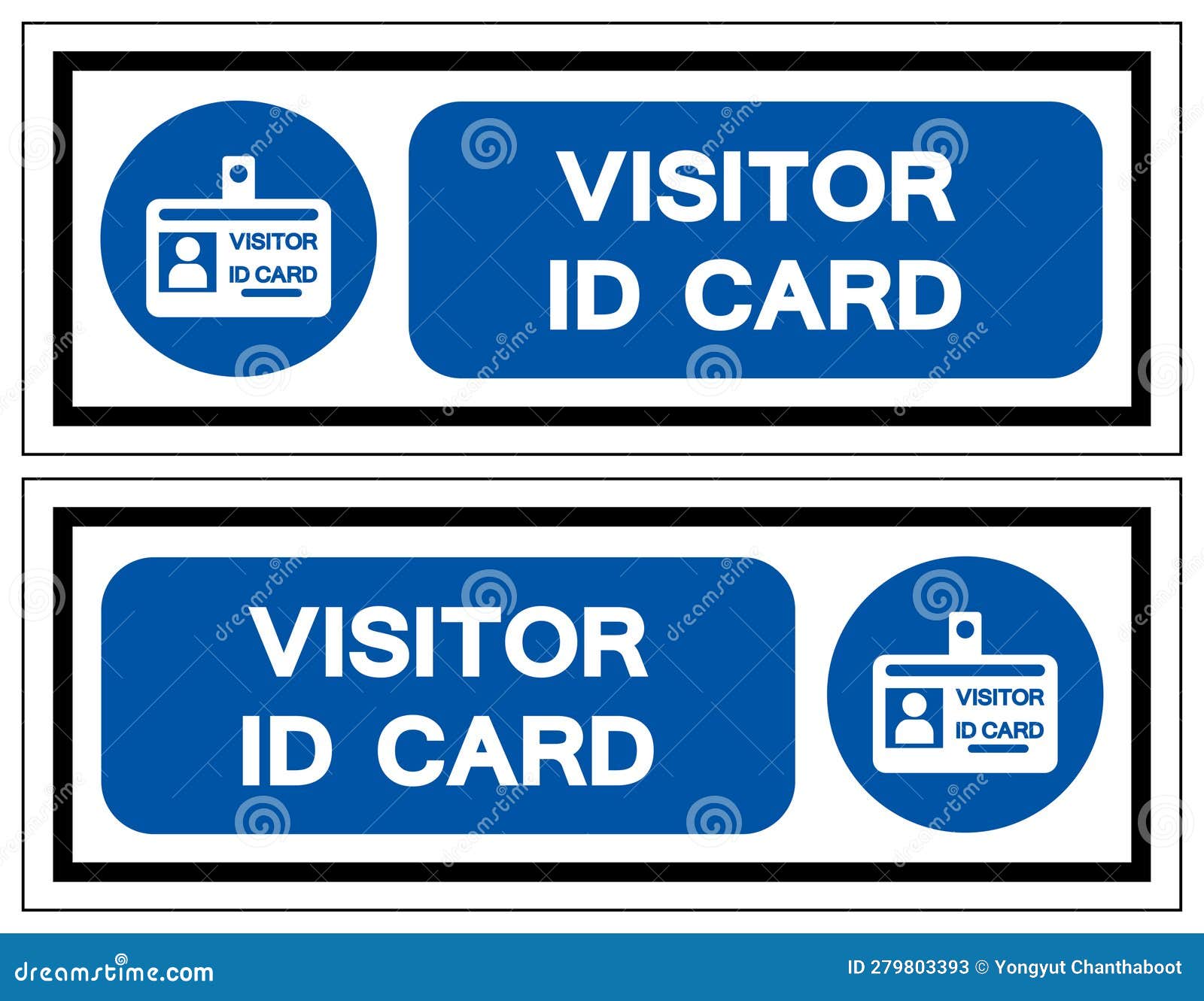 Visitor ID Card Symbol Sign, Vector Illustration, Isolate on White ...