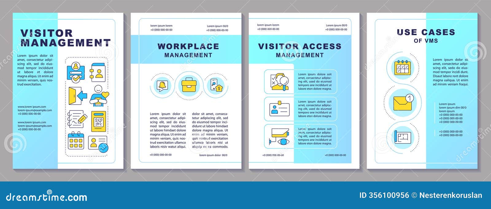 Visitor Management Brochure Template Stock Vector - Illustration of ...