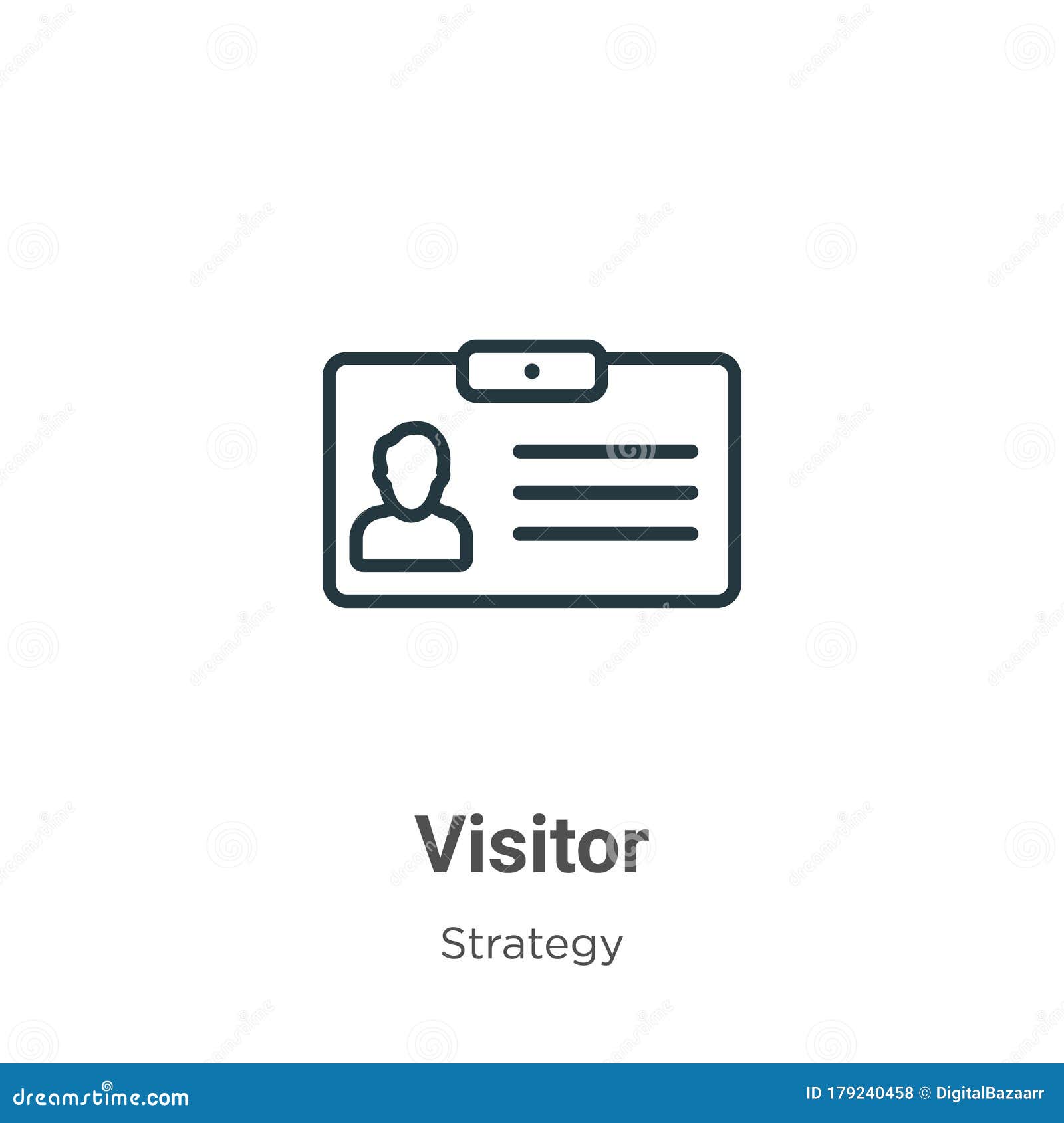 Outline Visitor Vector Icon. Isolated Black Simple Line Element ...
