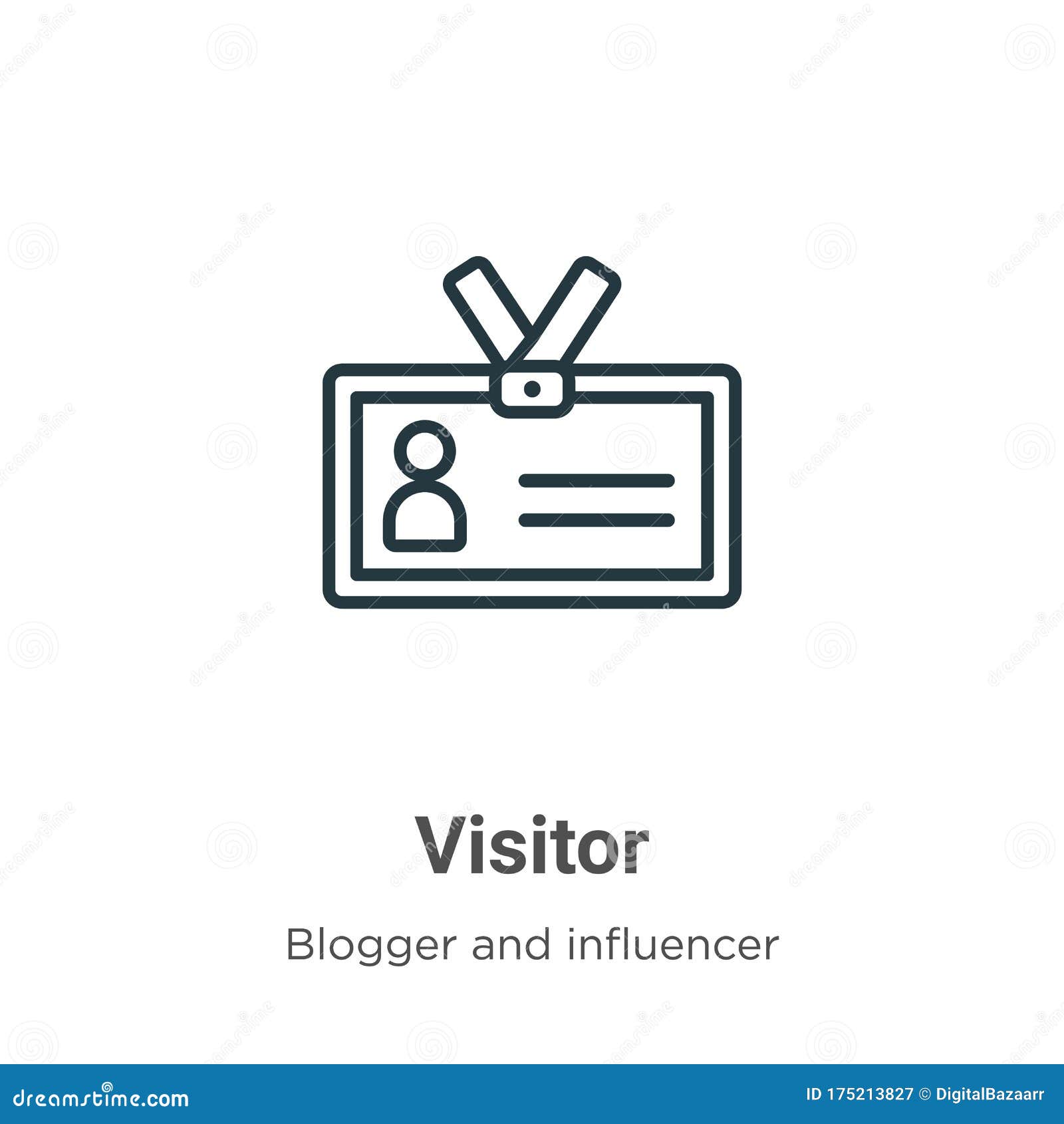 Outline Visitor Vector Icon. Isolated Black Simple Line Element ...