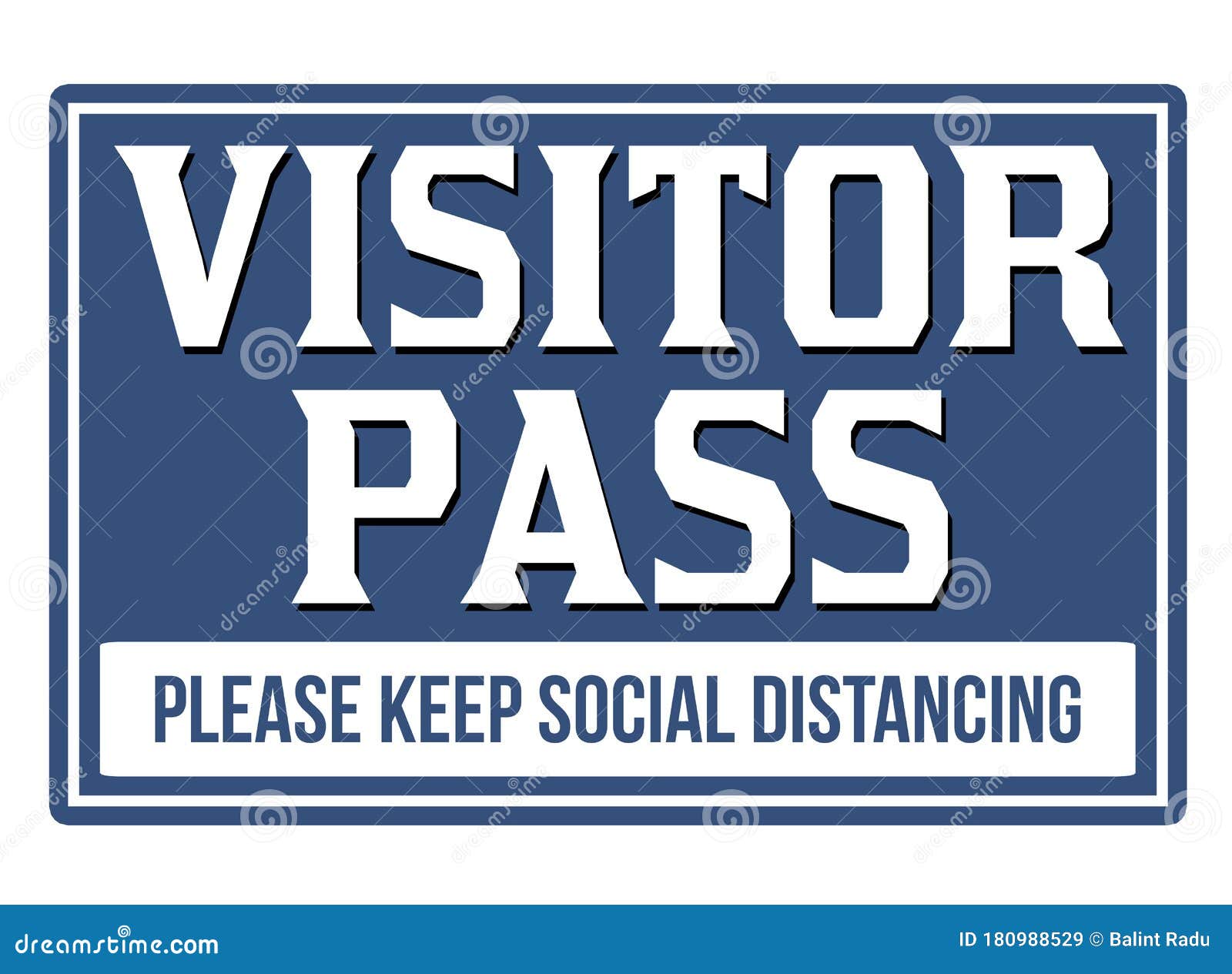 Visitor Pass Blue Sign or Emblem Stock Vector - Illustration of ...