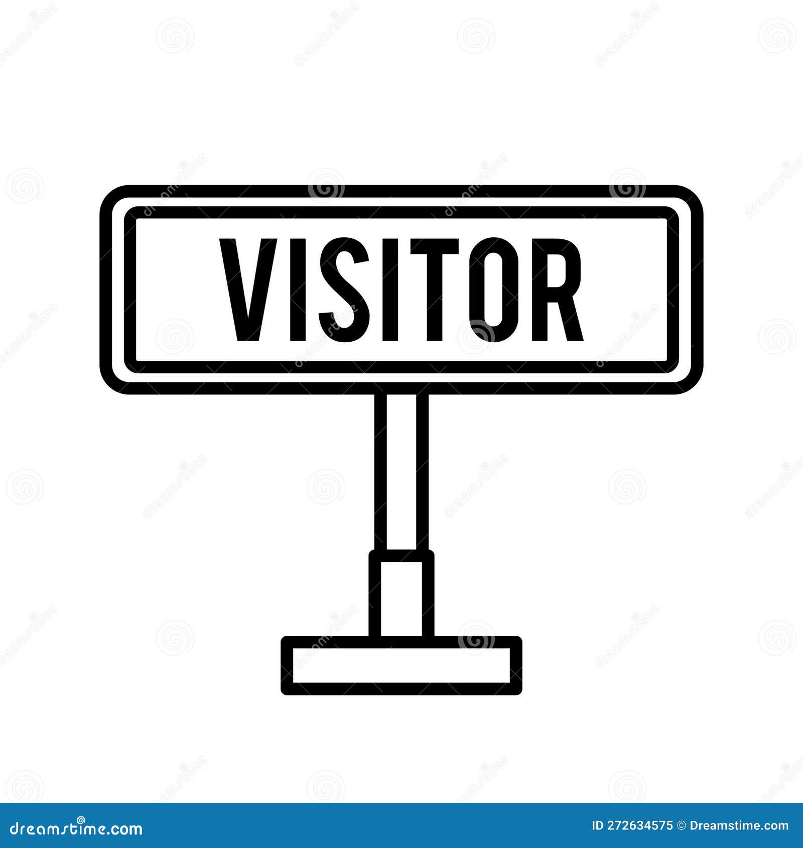 Outline Visitor Vector Icon. Isolated Black Simple Line Element ...