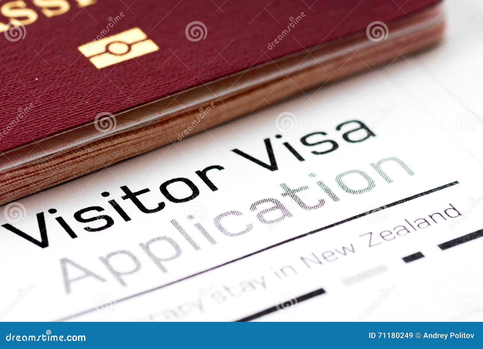 Visitor Visa Application Form and Passport Stock Image - Image of ...