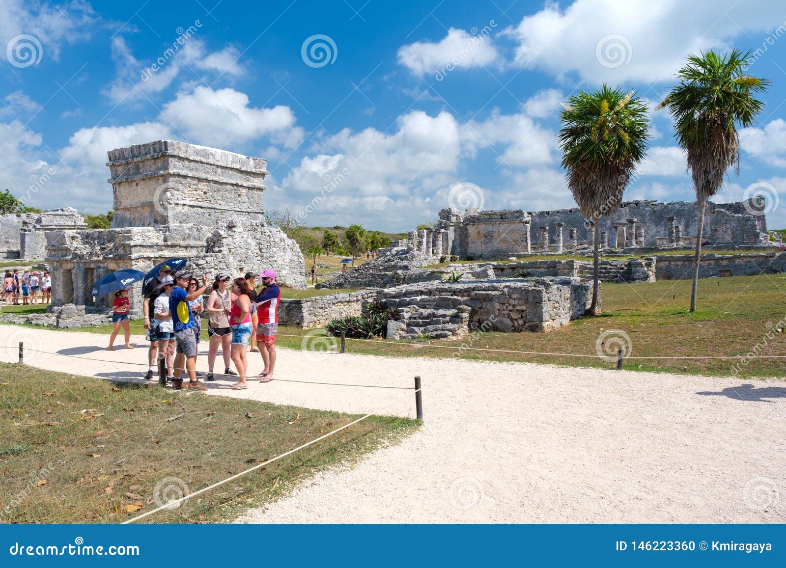 Visitors at the Ancient Mayan Ruins of Tulum in Mexico Editorial Image ...