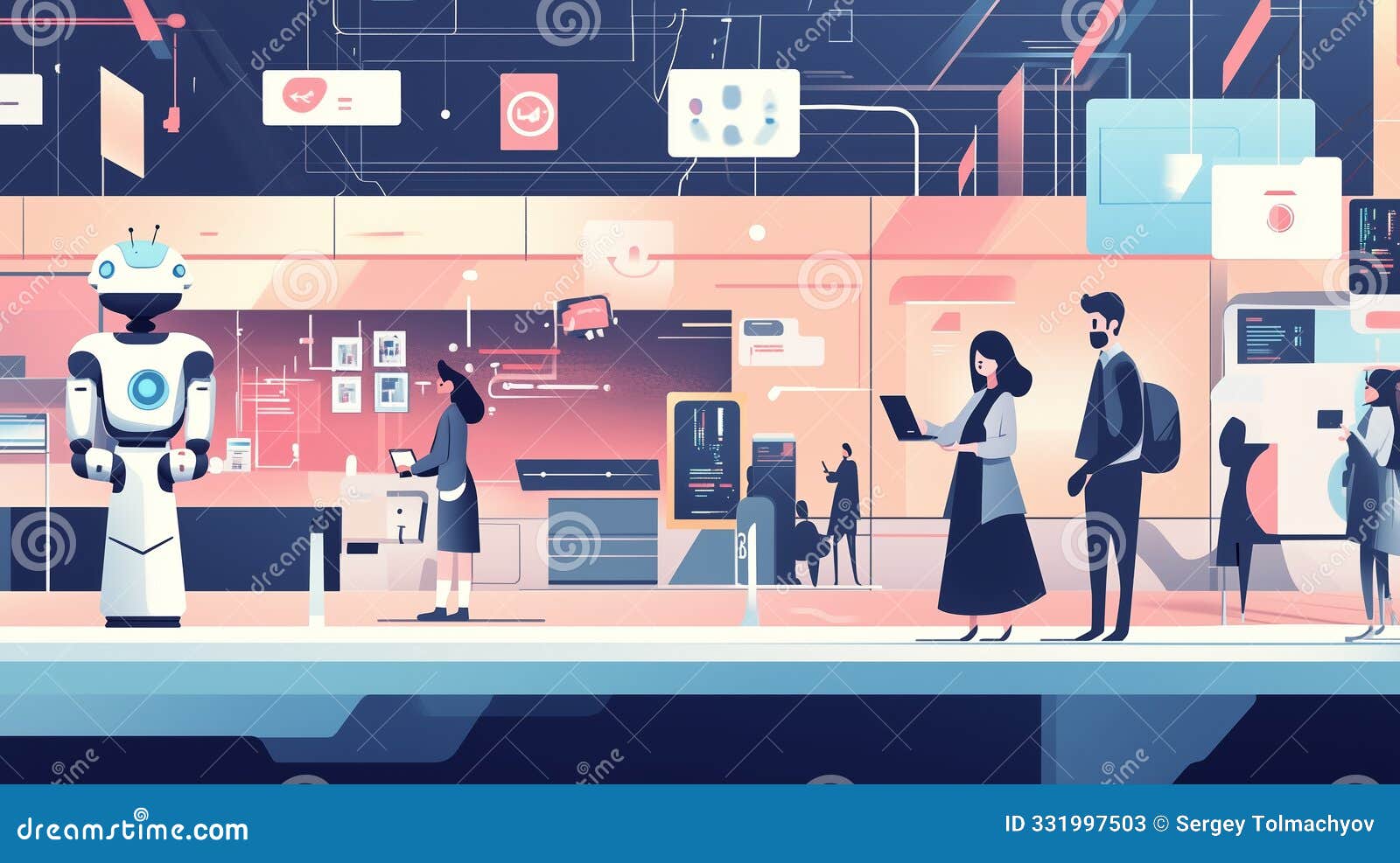 A Lively Technology Expo Showcasing a Humanoid Robot Interacting with ...