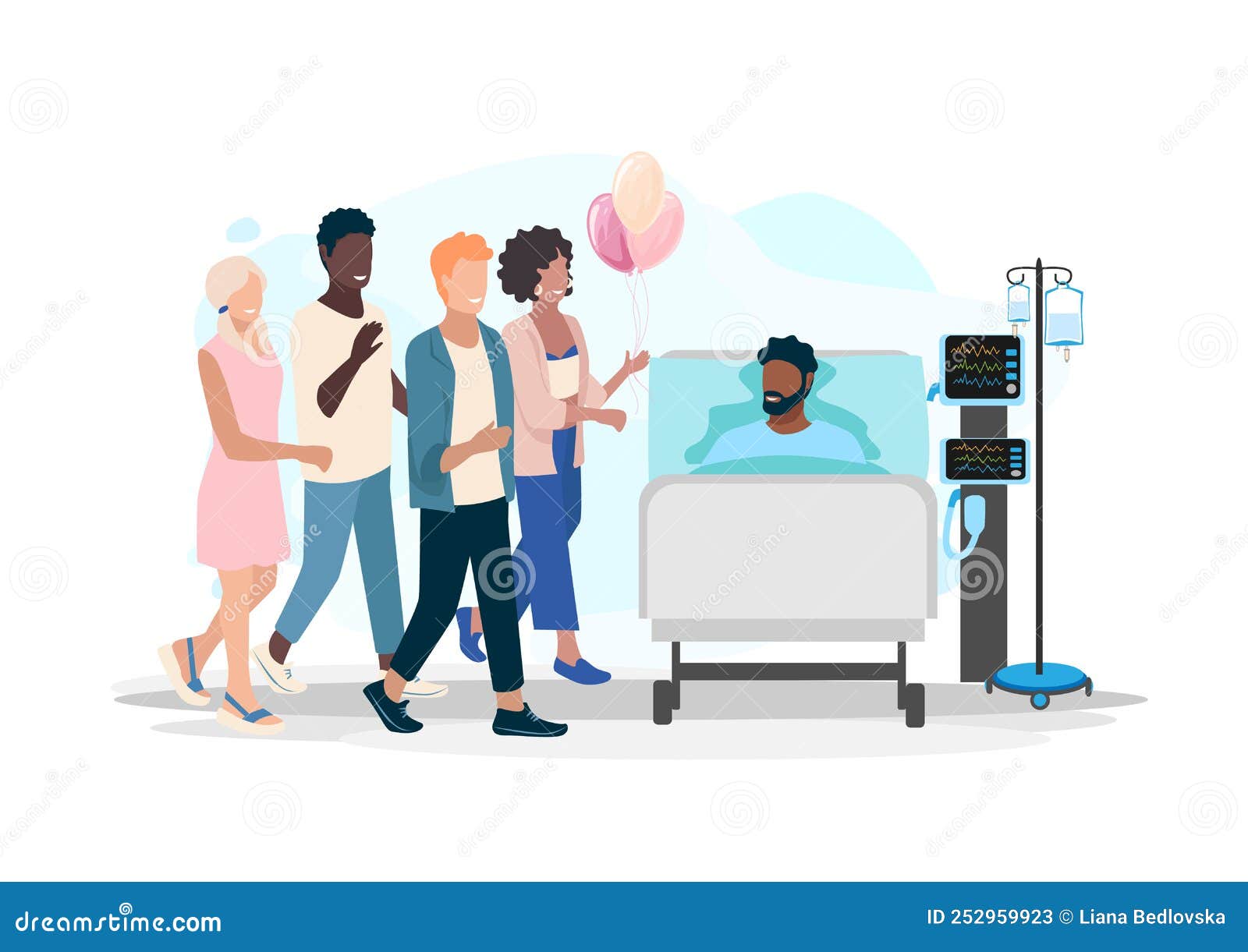 Young Boys and Girls Came To Visit Their Friend in the Hospital Stock ...