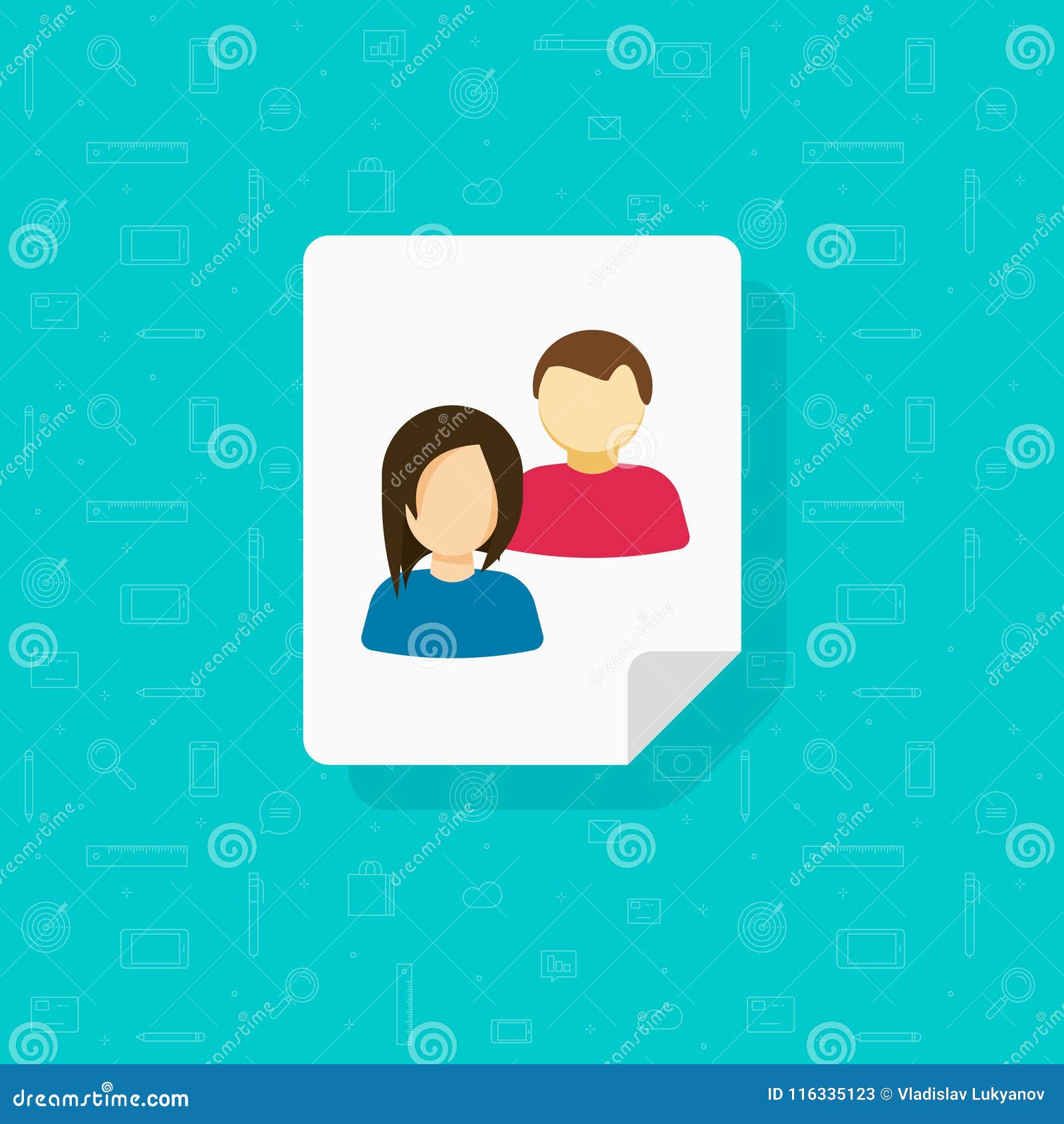 Visitors Icon Vector, Flat Cartoon Users Group Or Persons On Document ...
