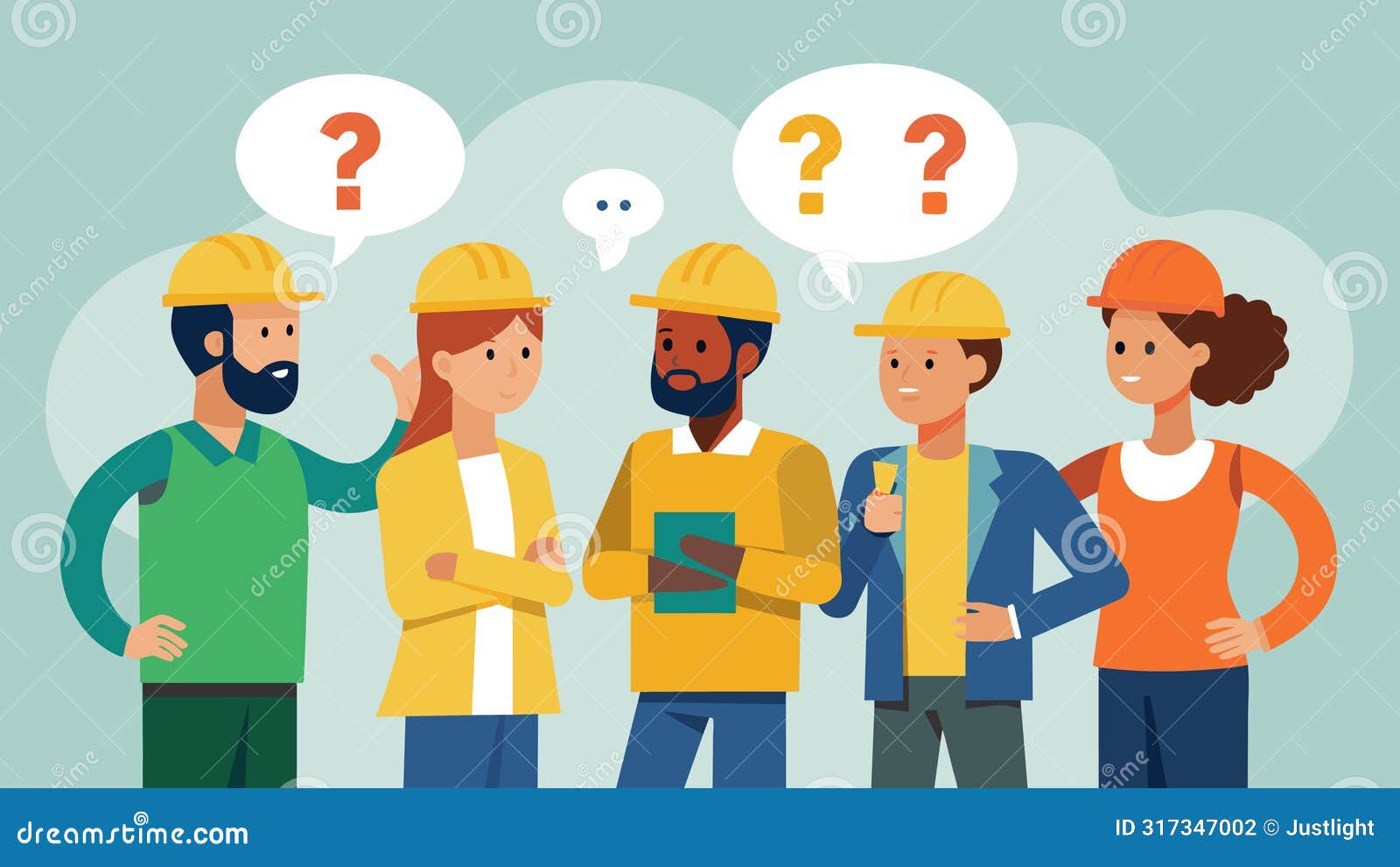 Visitors Interacting with Construction Workers and Asking Questions ...