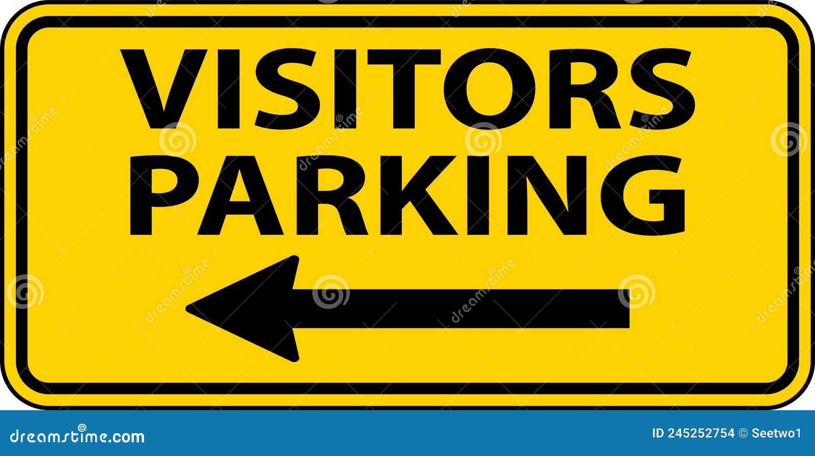 Visitors Parking Right Arrow Sign On White Background Cartoon Vector ...