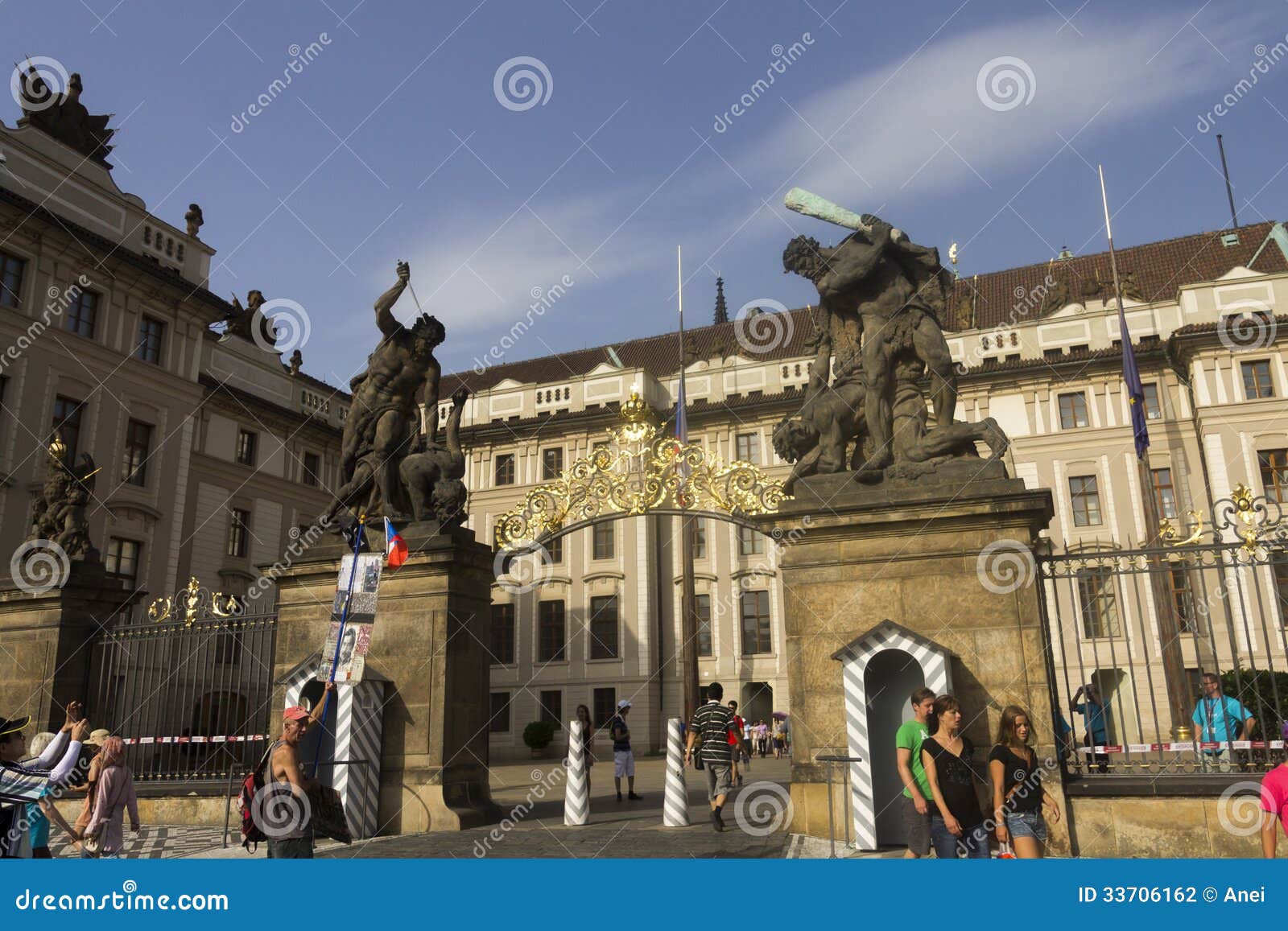 Visitors of the Prague Castle Walking through a Gate Editorial ...