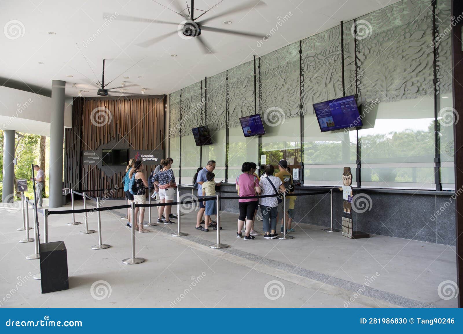 Visitors Queue at Ticket Office To Buy the Ticket for the Gardens by ...