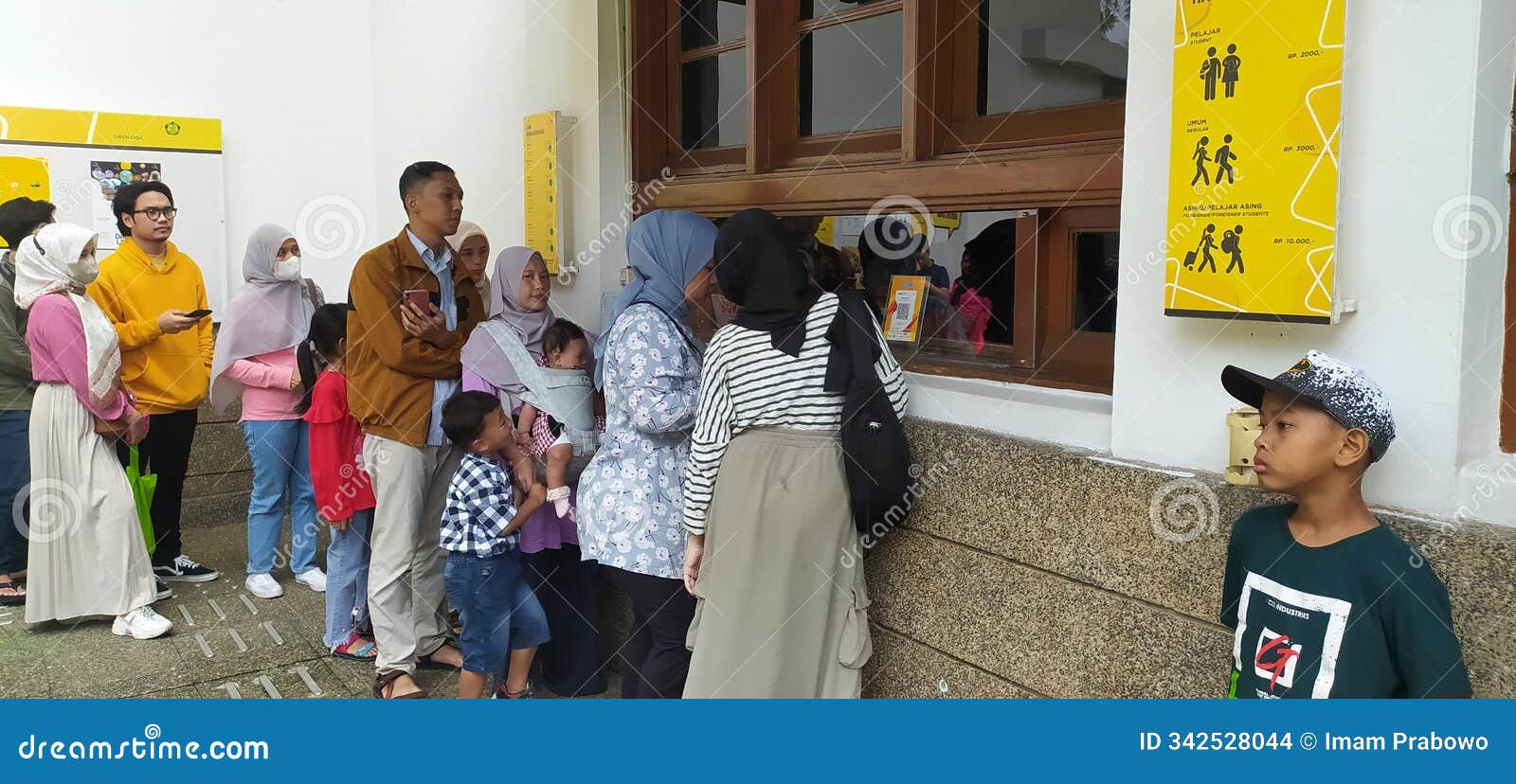 Visitors Queueing at Geological Museum Bandung Ticket Counter for ...