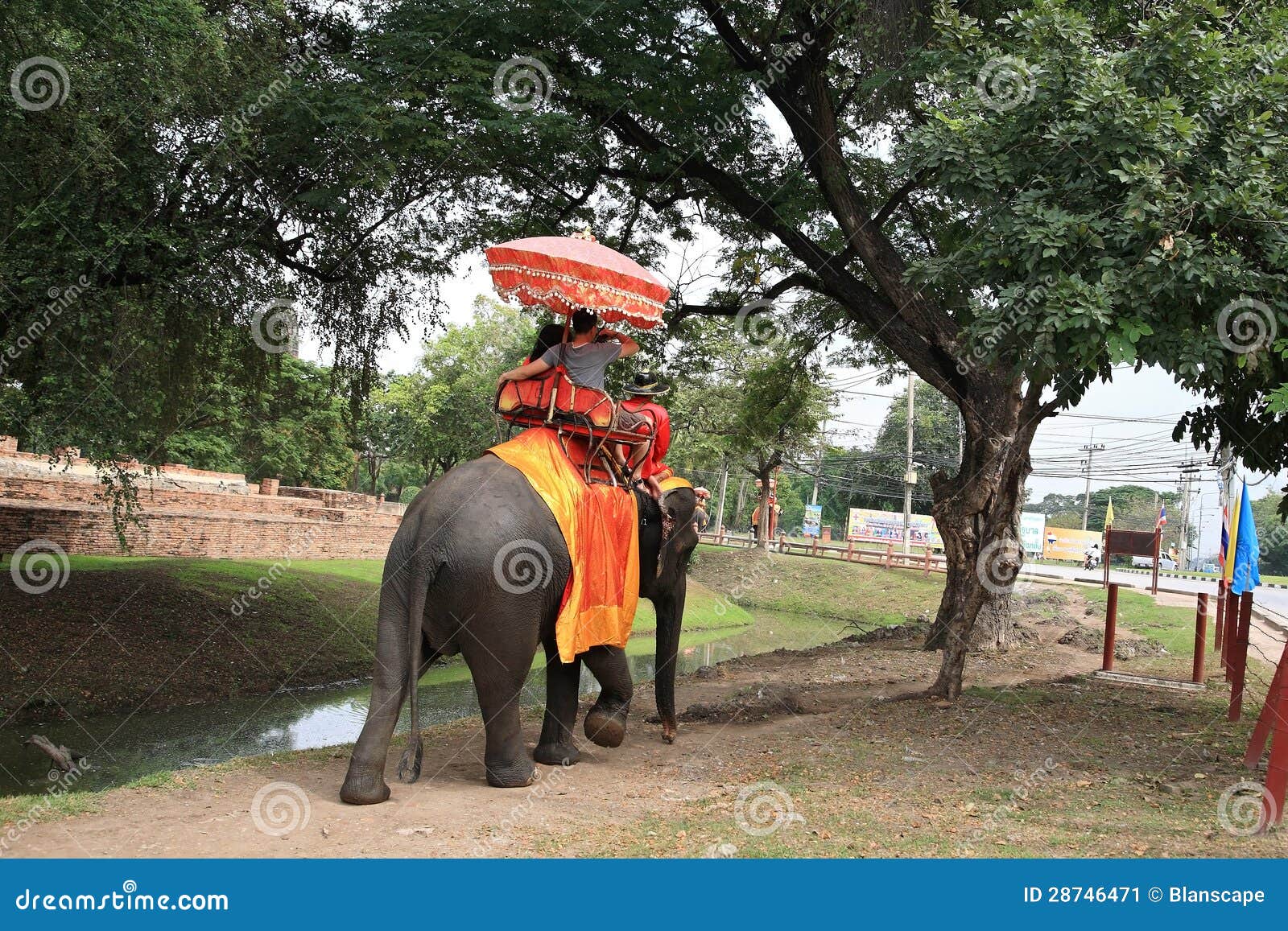 Visitors Ride Elephants To Tour the Ancient City Editorial Photo ...