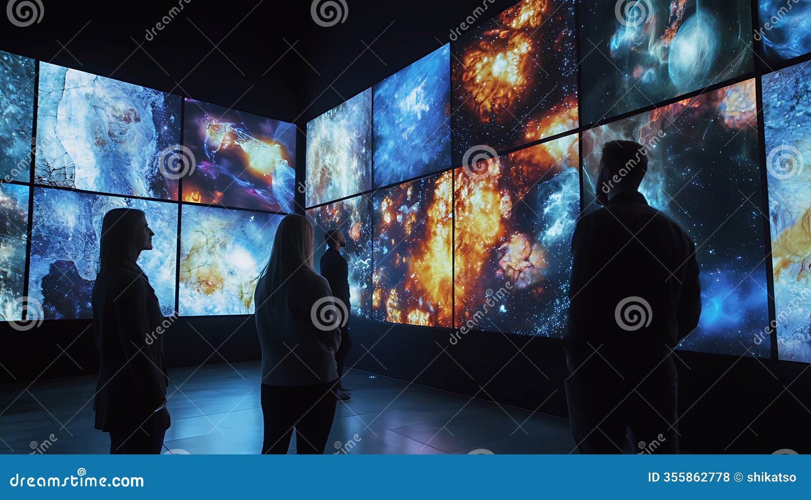Visitors Stand in Awe of a Large-scale Immersive Art Installation of a ...