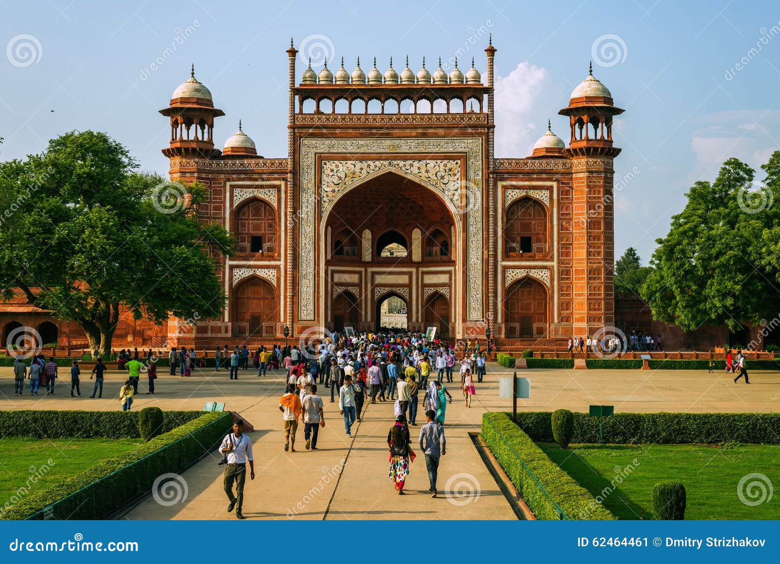 Visitors at the Taj Mahal Complex on September 20, 2015, in Agra, Uttar ...