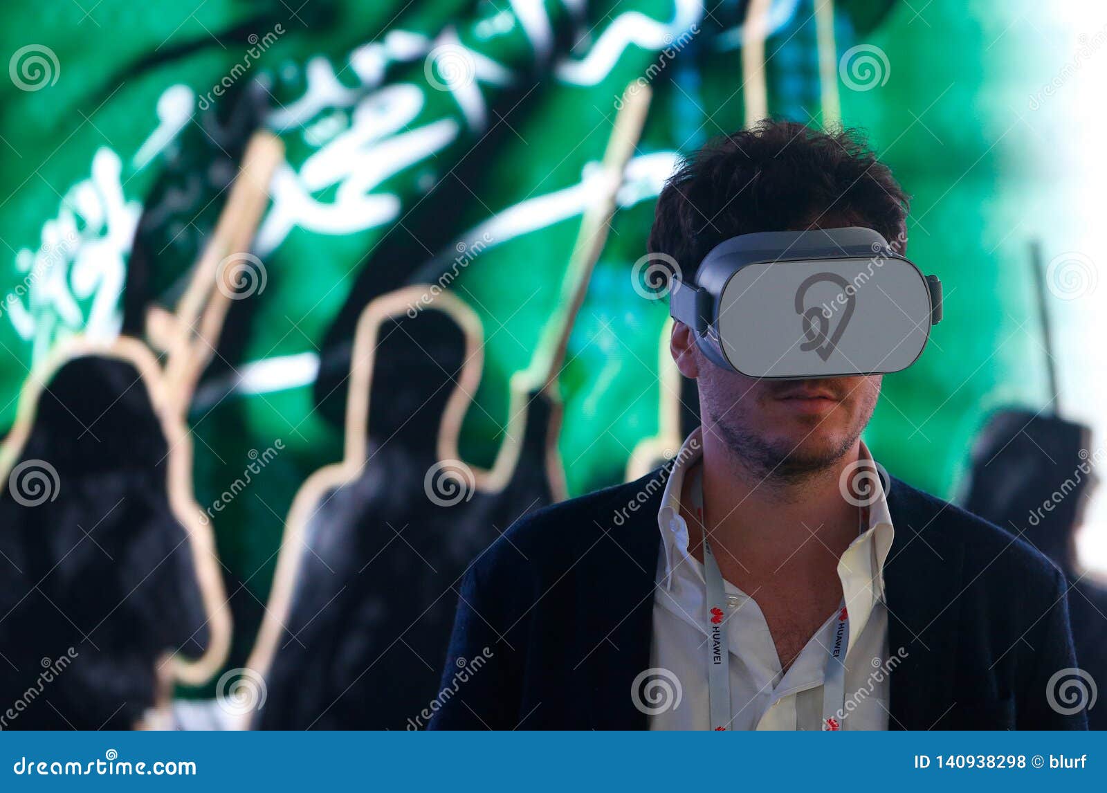 Visitors Testing VR Headset System at Mobile World Congress 2019 in ...