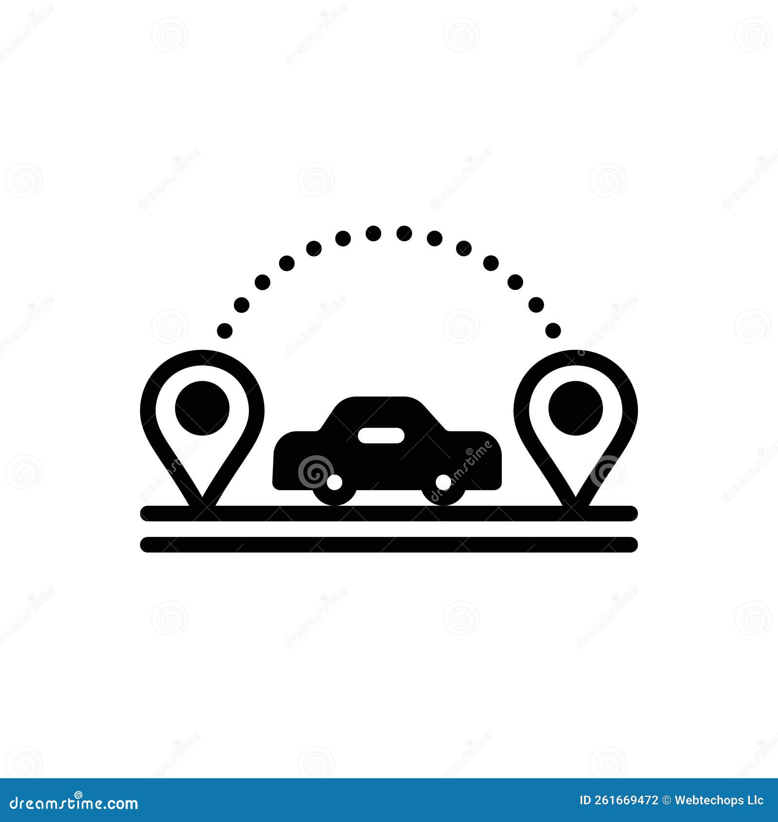 Black Solid Icon for Visits, Location and Moved Stock Illustration ...