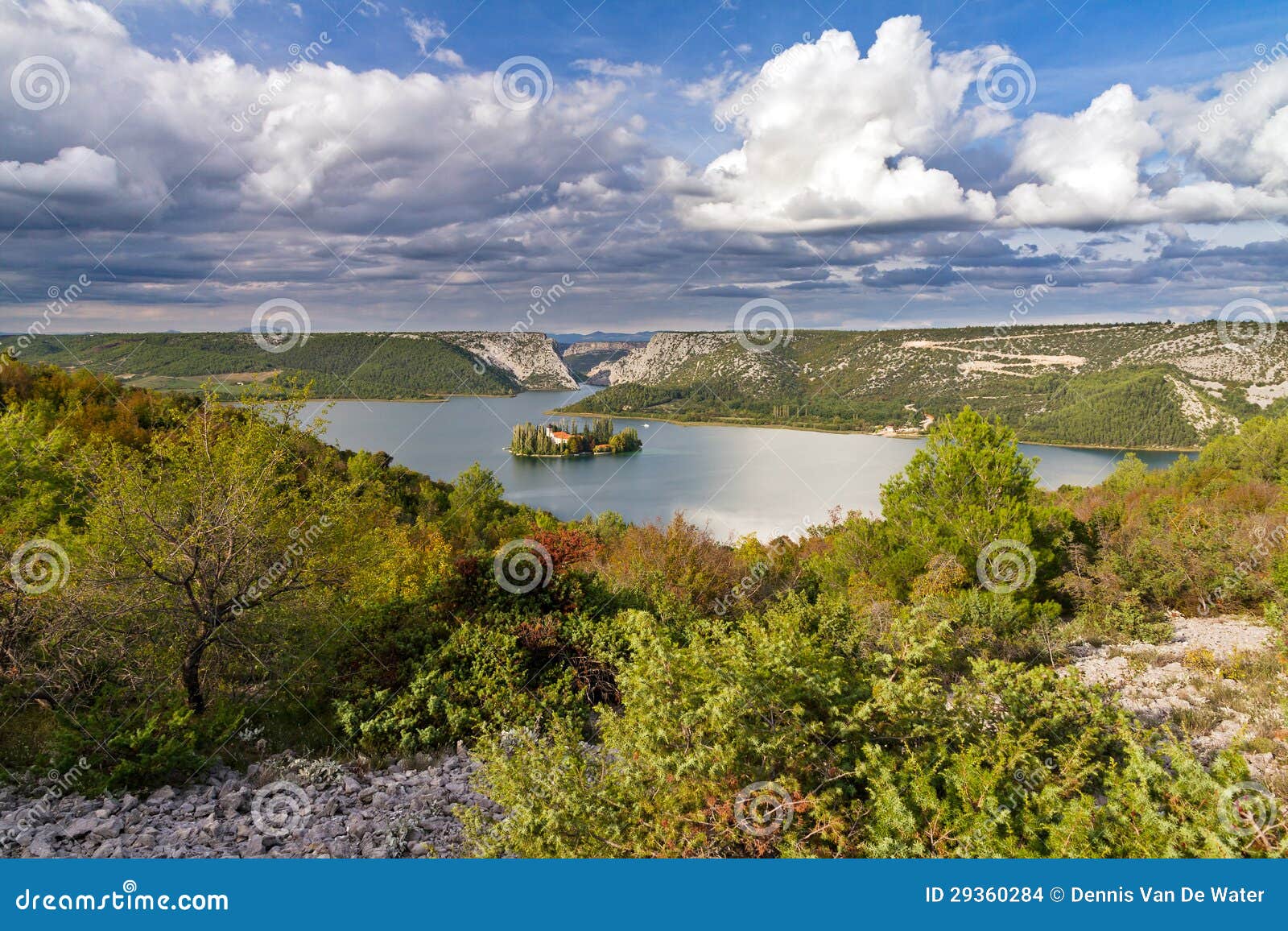 Visovac landscape stock photo. Image of heritage, green - 29360284