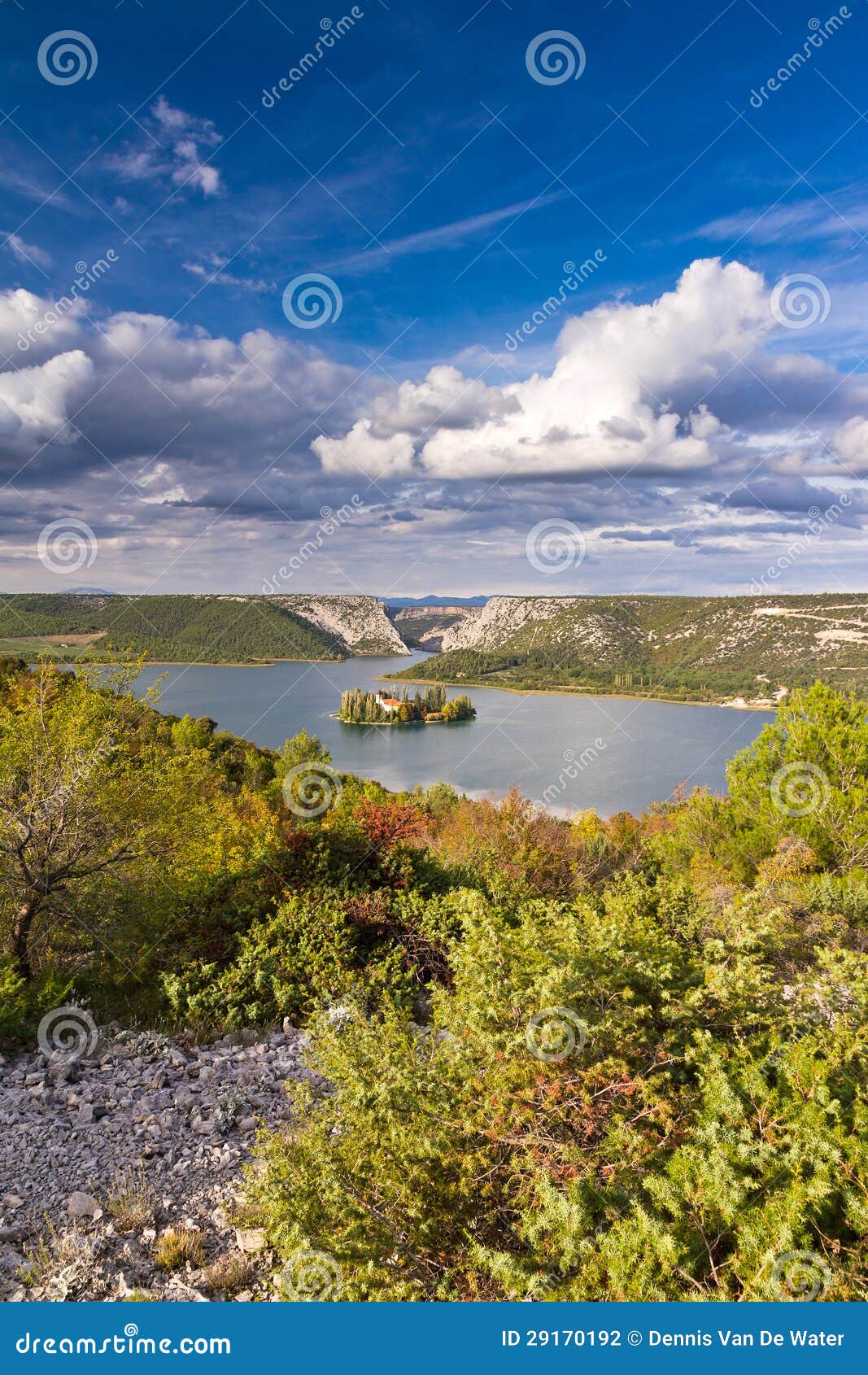 Visovac monastry stock photo. Image of blue, green, landscape - 29170192