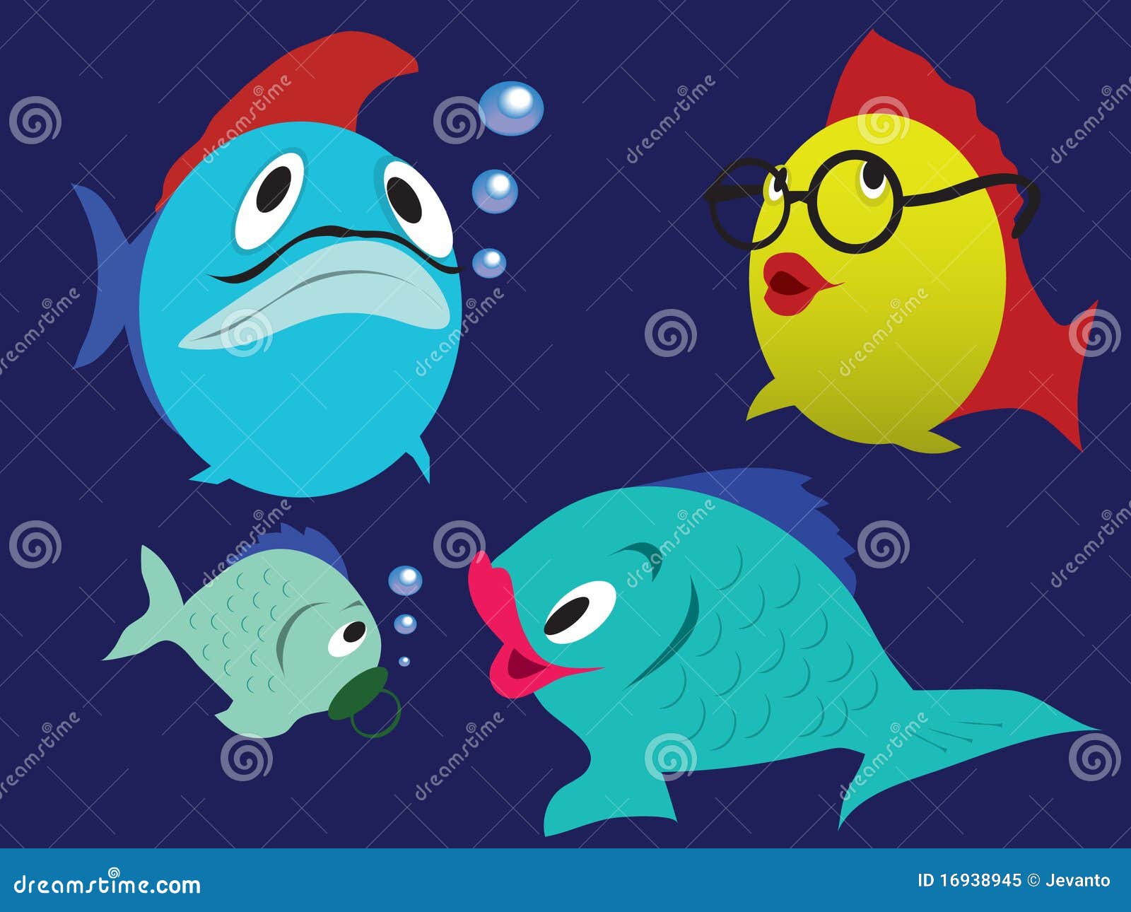 Vissen vector illustratie. Illustration of grappig, kleuren - 16938945