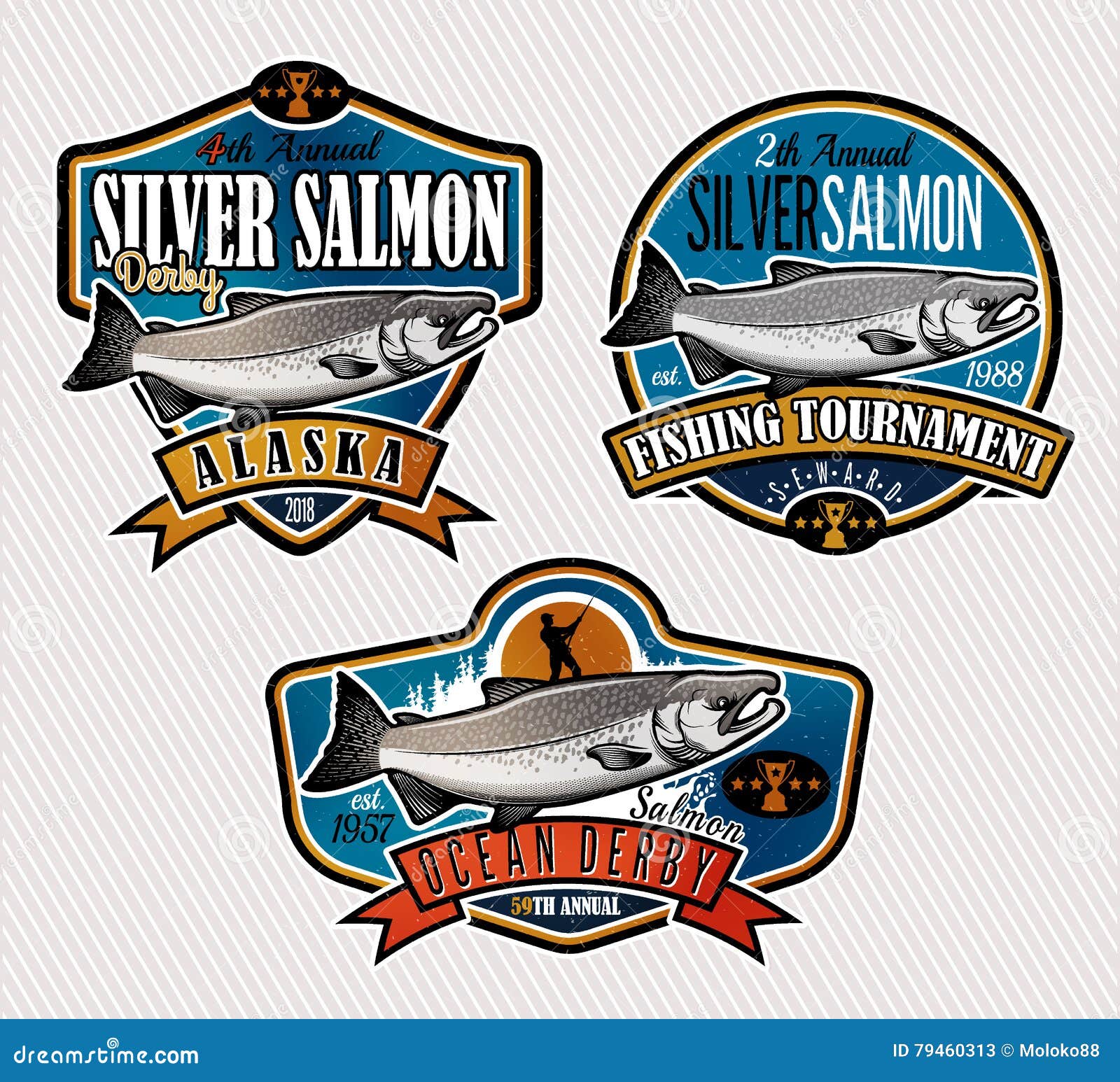 Vissend Vectorembleem Salmon Fish-pictogram Vector Illustratie ...