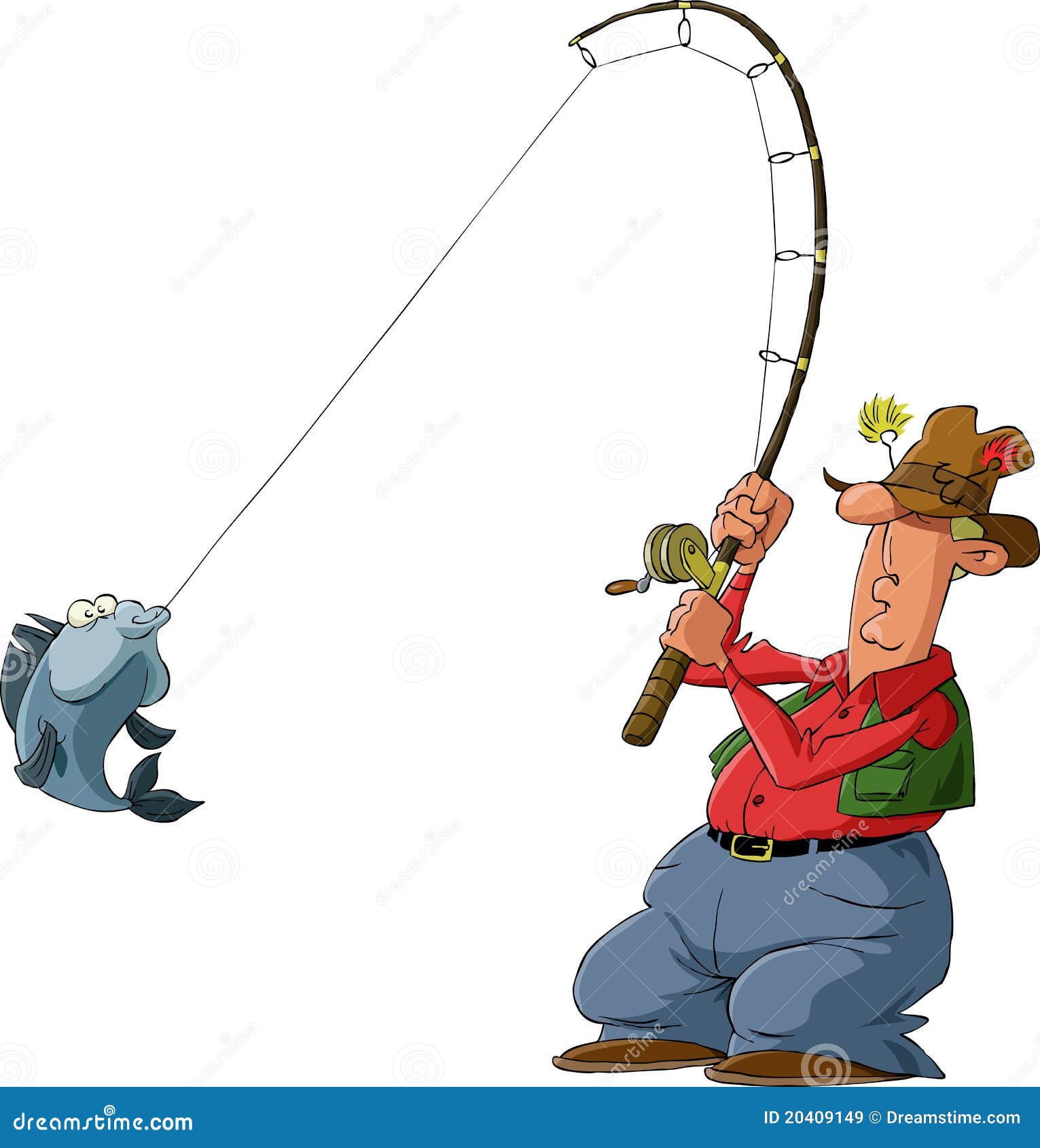 Visser vector illustratie. Illustration of mannetje, visser - 20409149