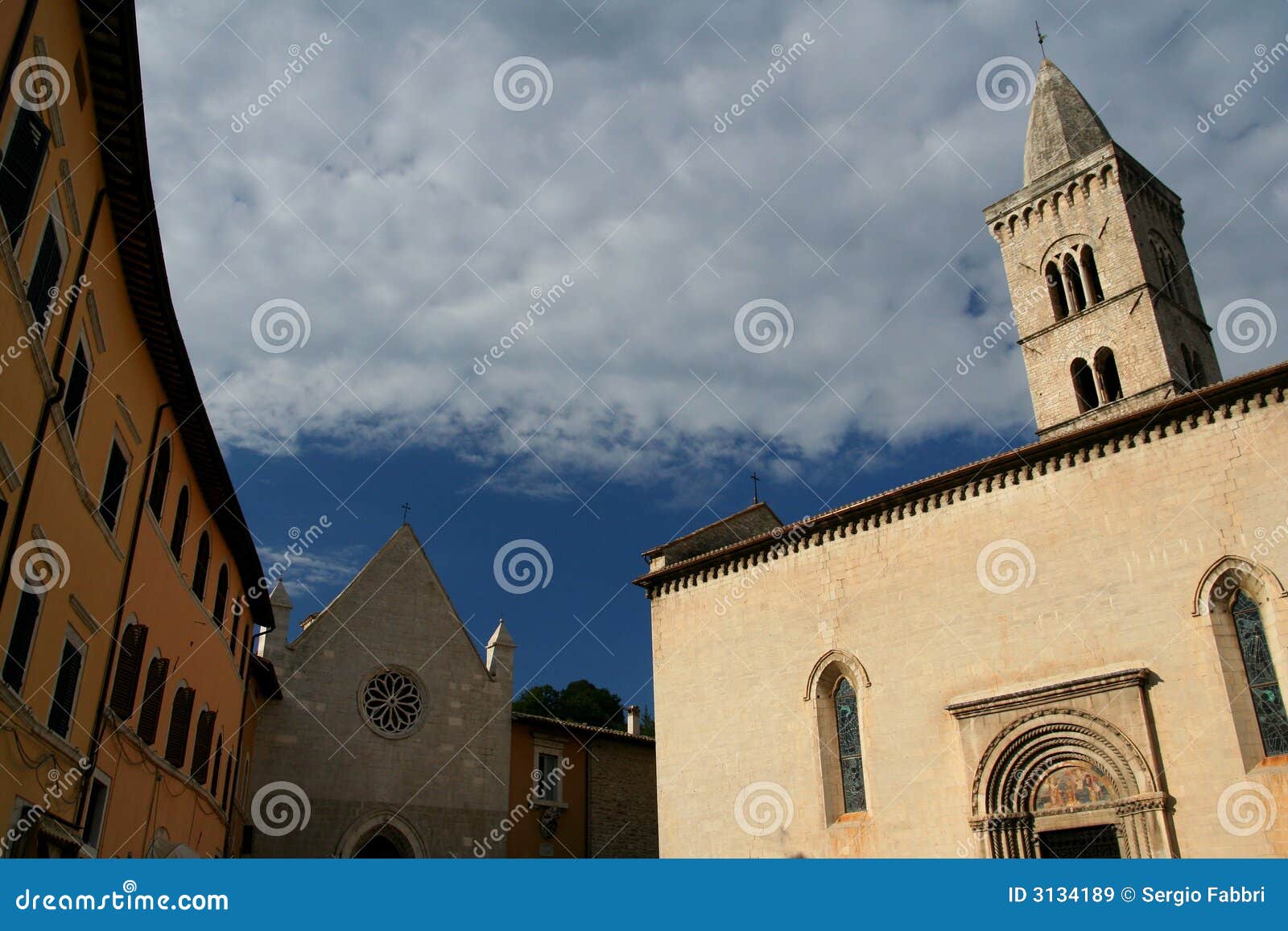 Visso Cathedral square stock image. Image of stones, italy - 3134189