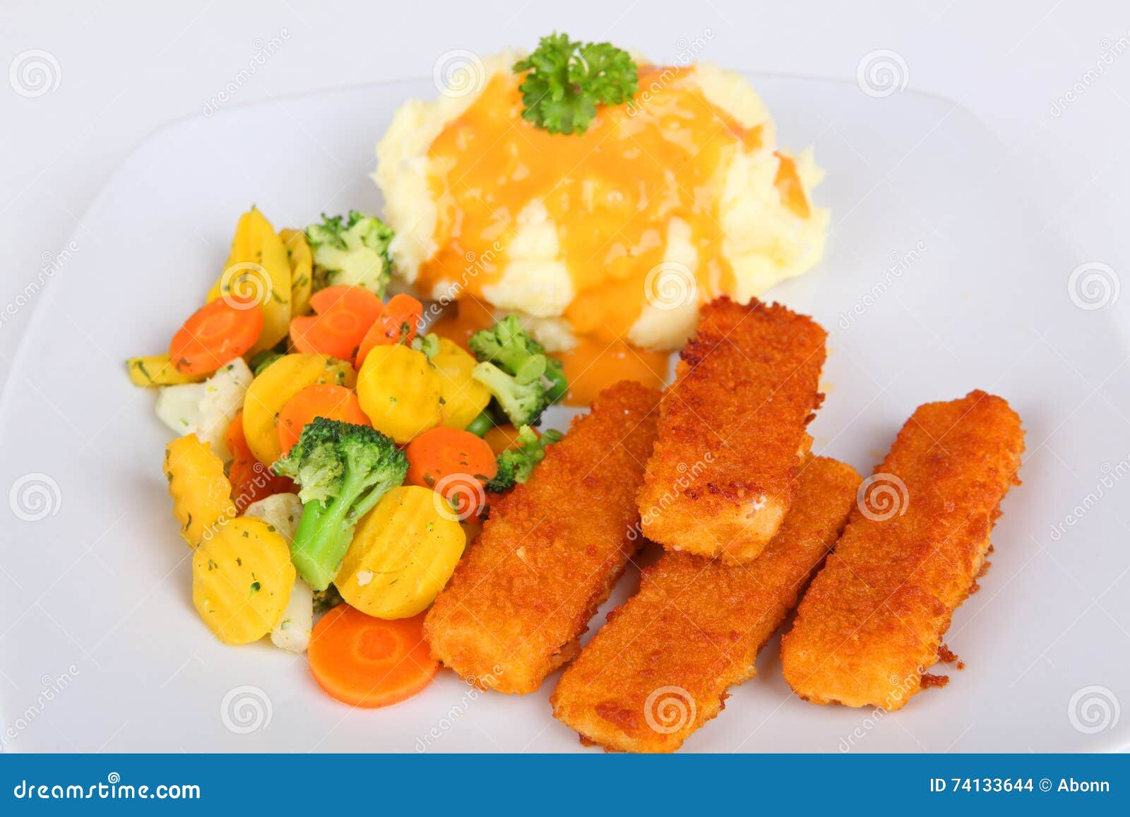 Vissticks stock foto. Image of groenten, diner, gemengd - 74133644