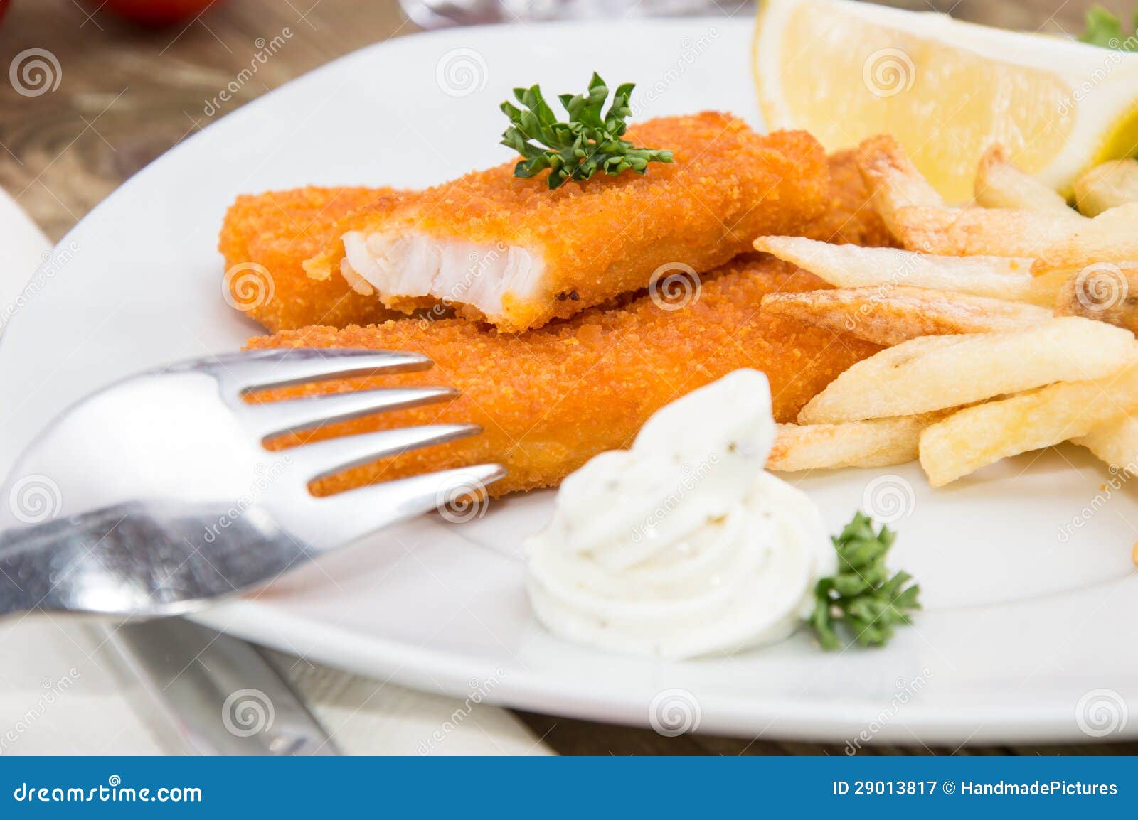 Vissticks en Spaanders stock afbeelding. Image of gouden - 29013817