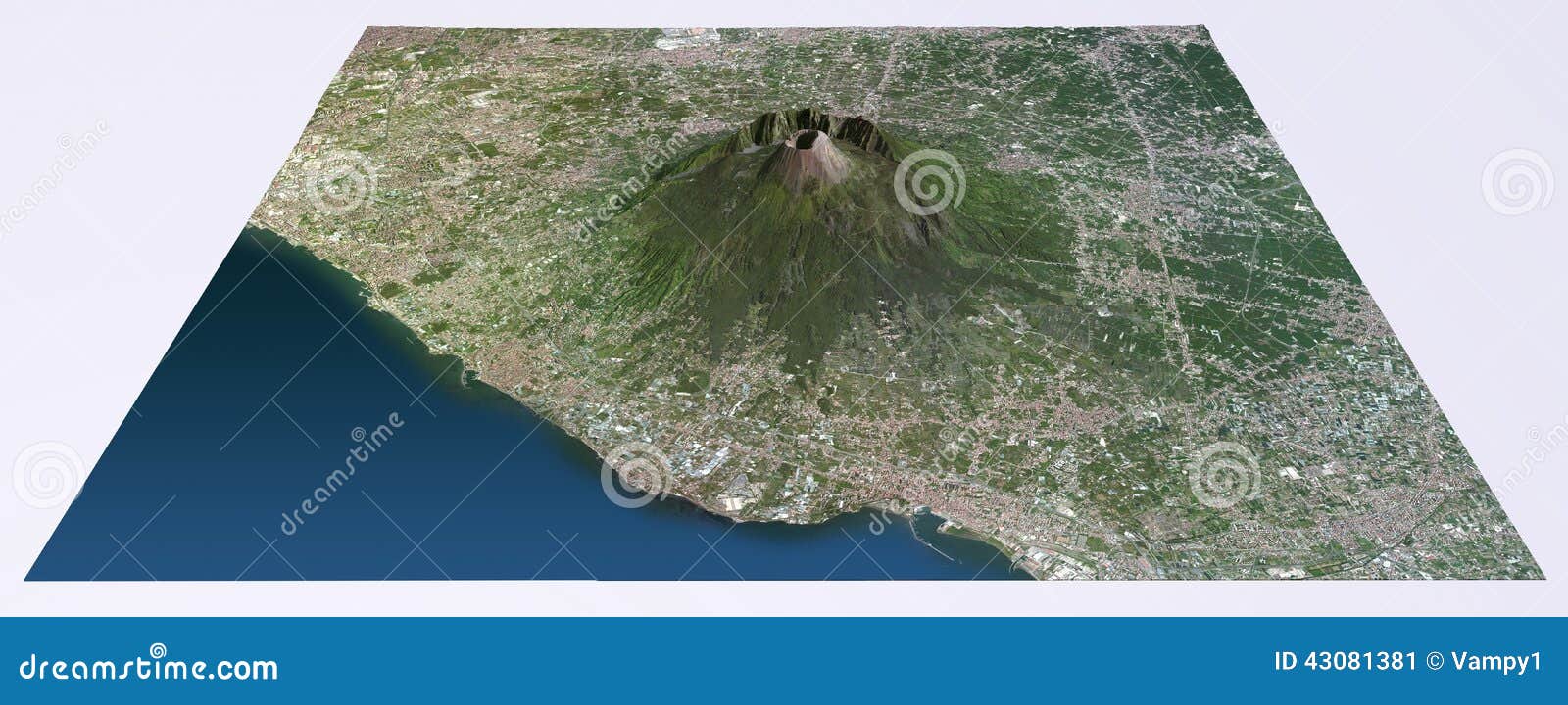 Vista Aérea Del Mapa Del Monte Vesubio Stock de ilustración ...