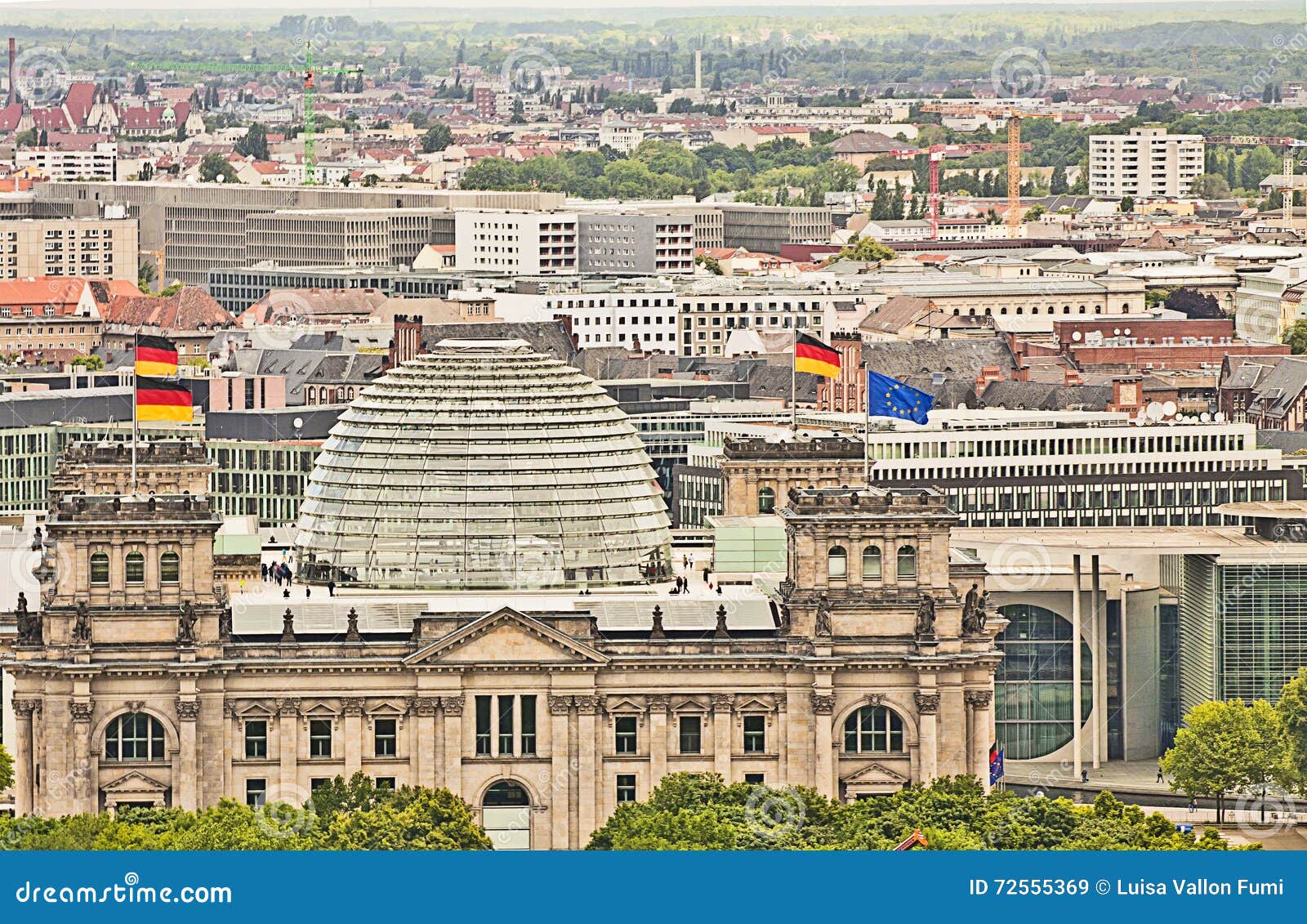 Vista Aerea Panoramica Di Berlino Con L'edificio Di Bundestag Immagine ...