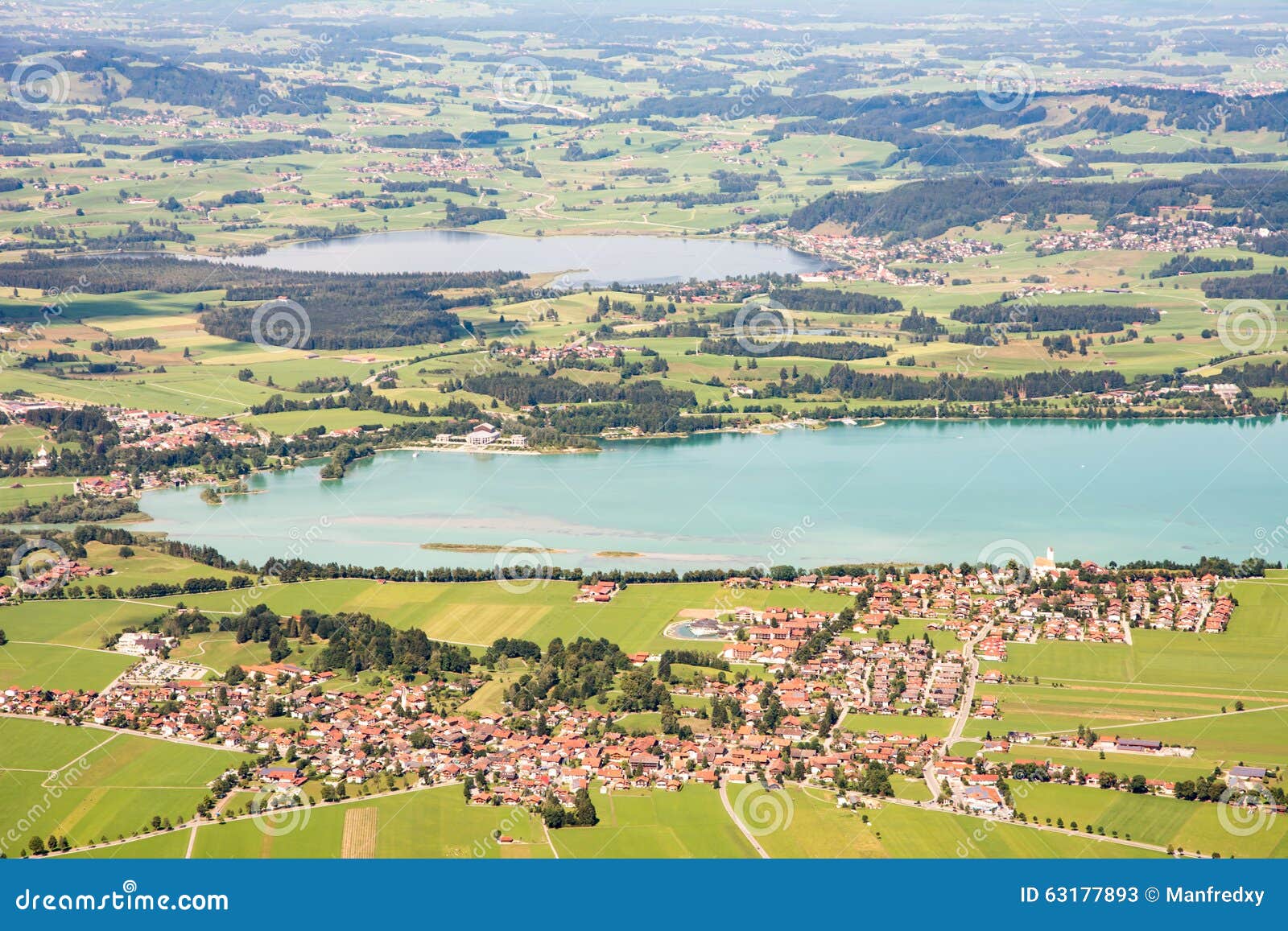 Vista Aerea Sopra Il Lago Forggensee Immagine Stock - Immagine di aereo ...