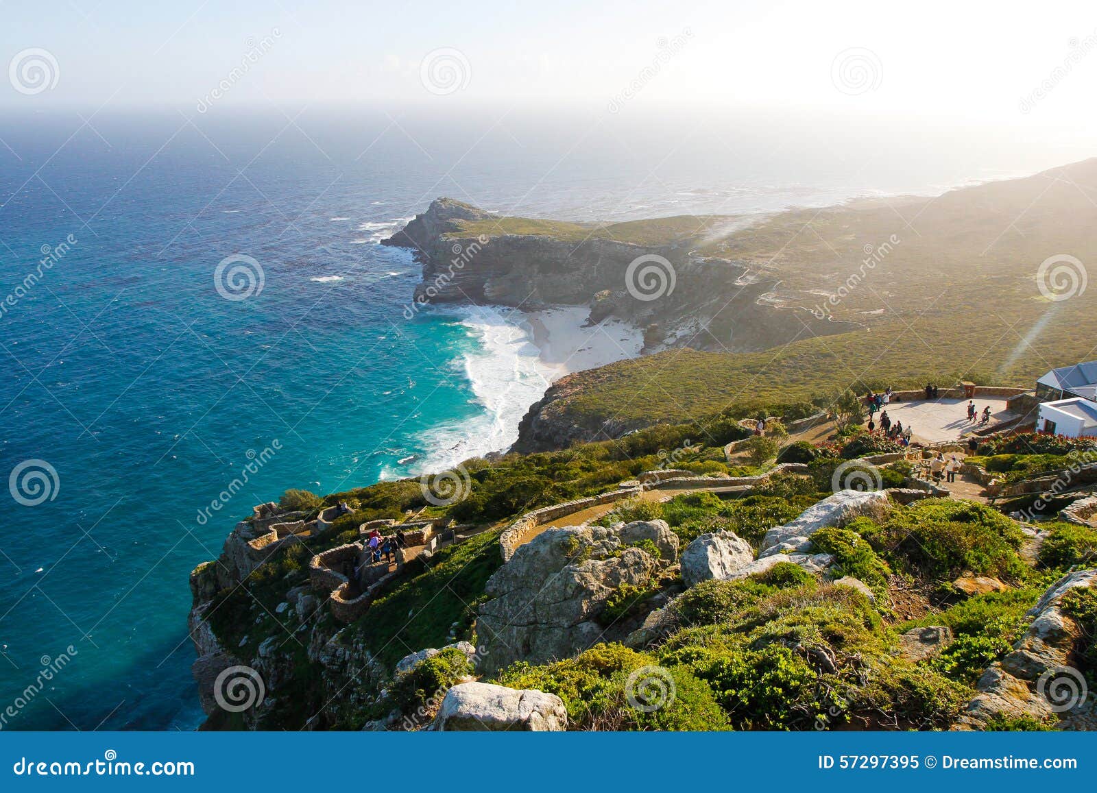 Vista from Cape Point stock image. Image of town, vegetation - 57297395
