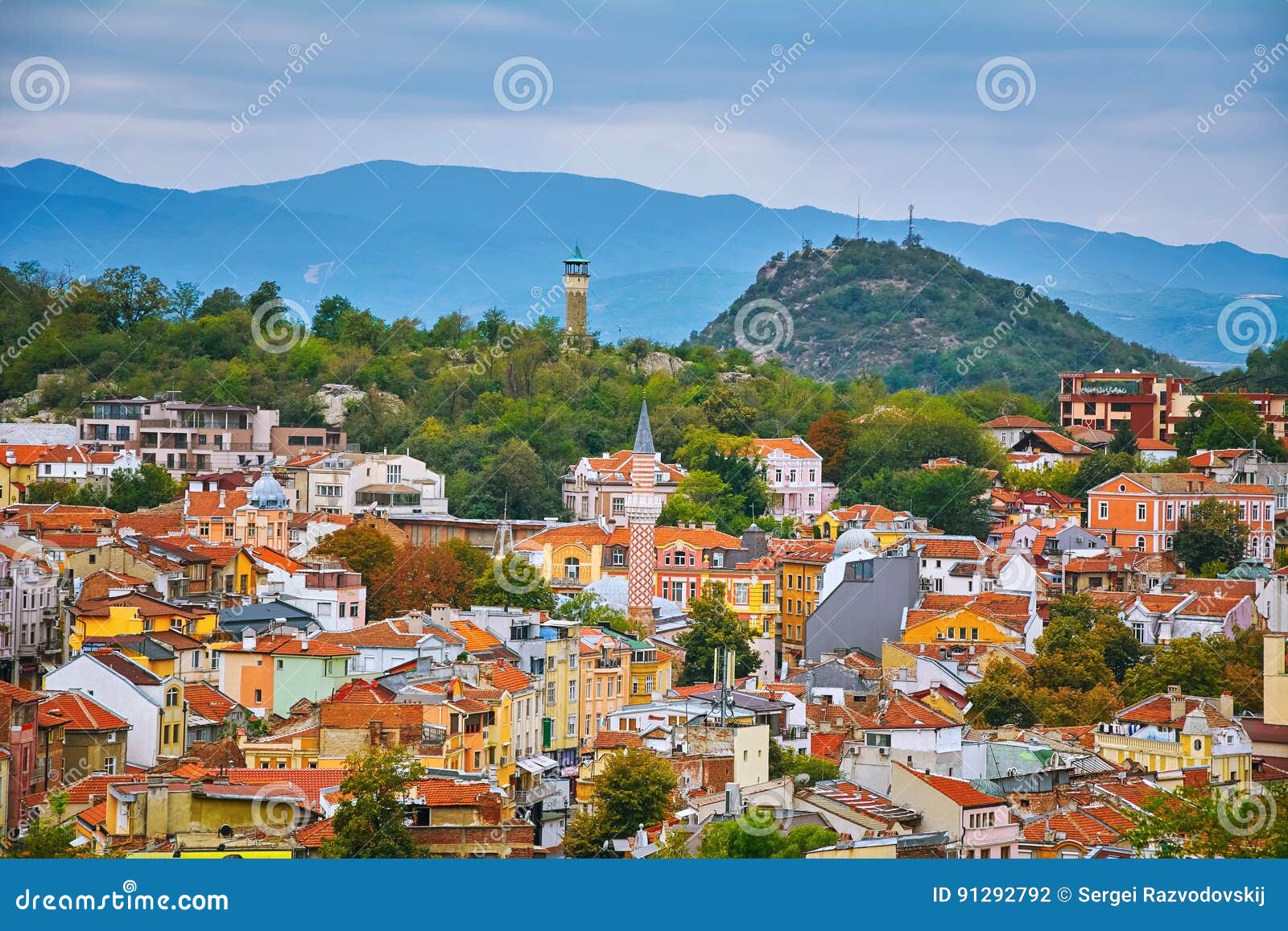 Vista de Plovdiv foto de archivo. Imagen de casa, districto - 91292792