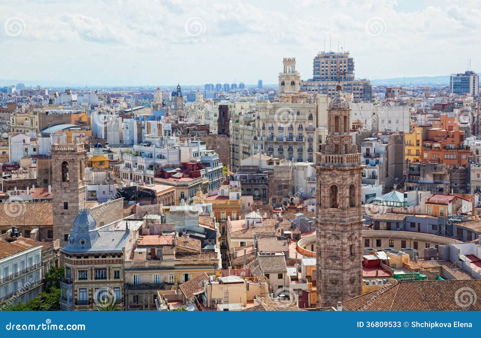 Vista Del Centro Storico Di Valencia Immagine Stock - Immagine di ...