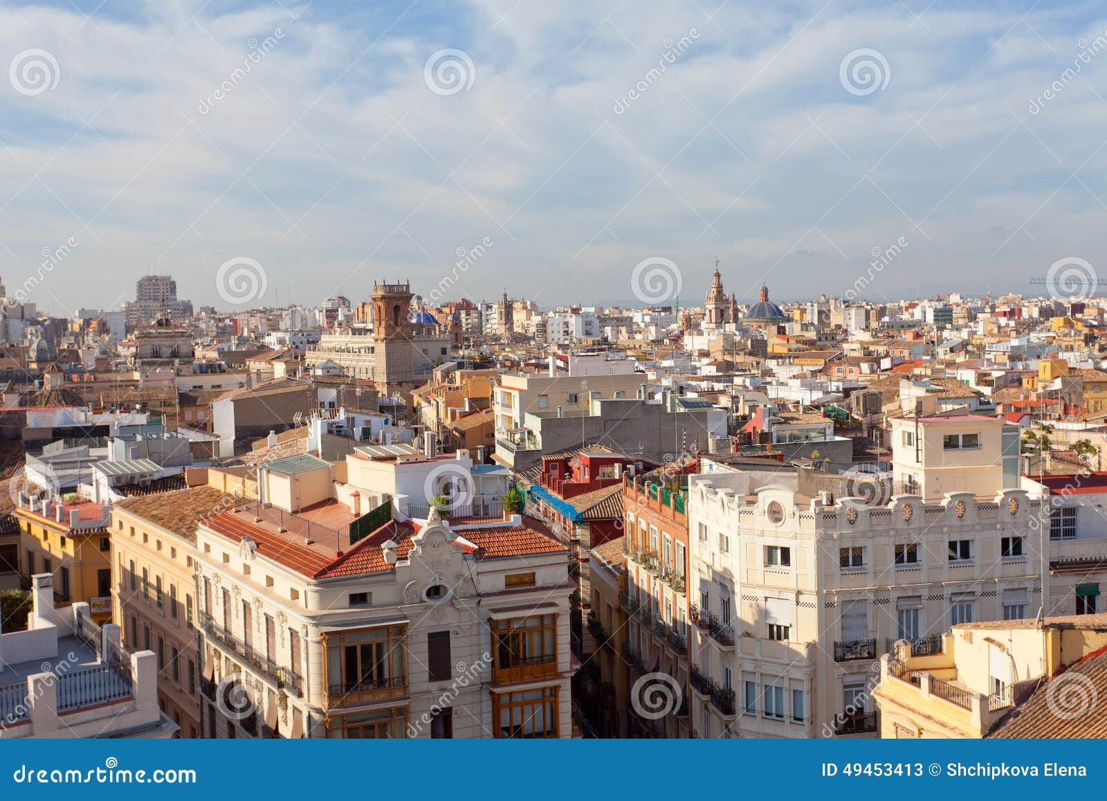 Vista Del Centro Storico Di Valencia Immagine Stock - Immagine di ...